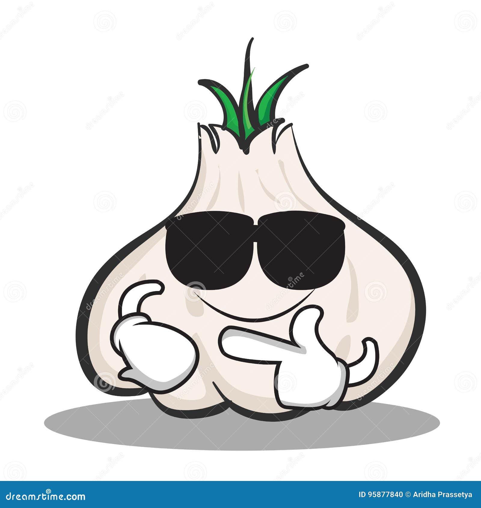 Super Cool Garlic Cartoon Character Stock Vector - Illustration of ...