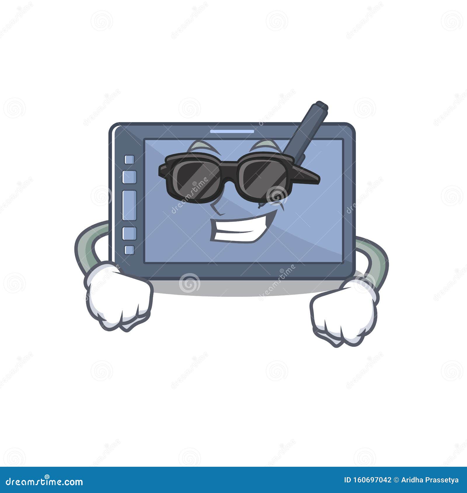 Super Cool Graphic Tablet Character with Shape Mascot Stock Vector ...