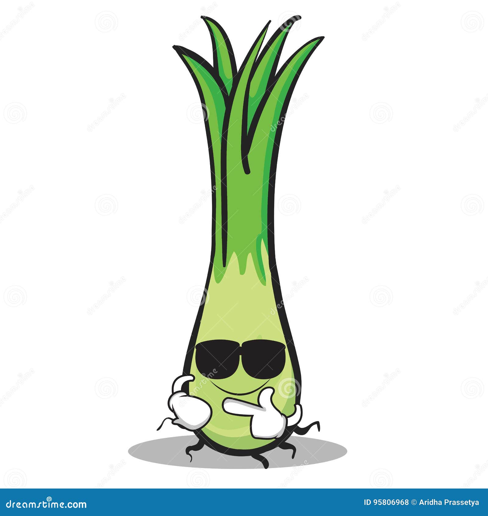 Super Cool Leek Character Cartoon Stock Vector - Illustration of smile ...