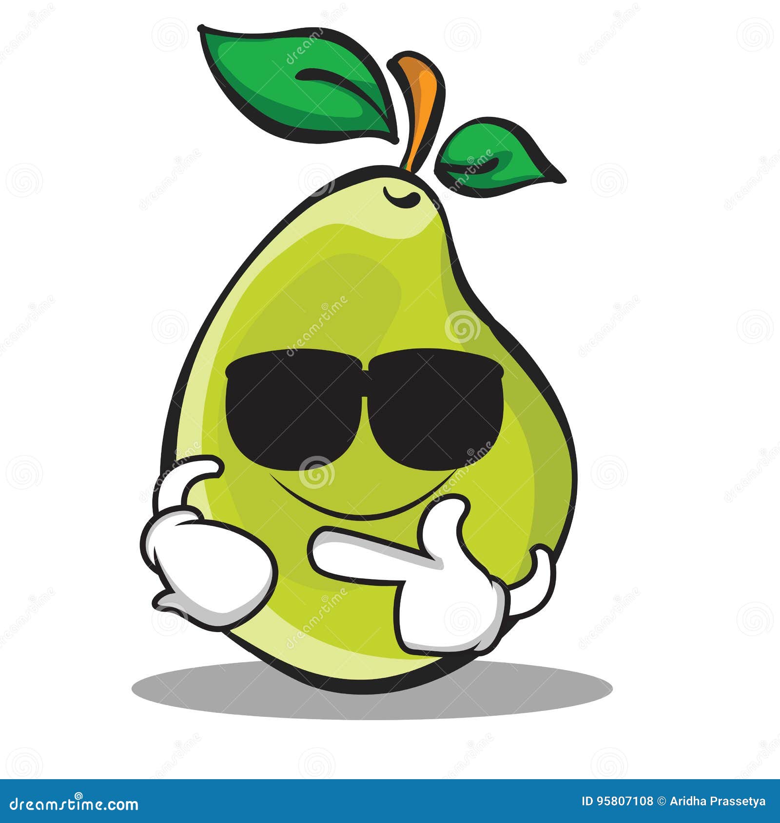 Super Cool Pear Character Cartoon Stock Vector - Illustration of pear ...
