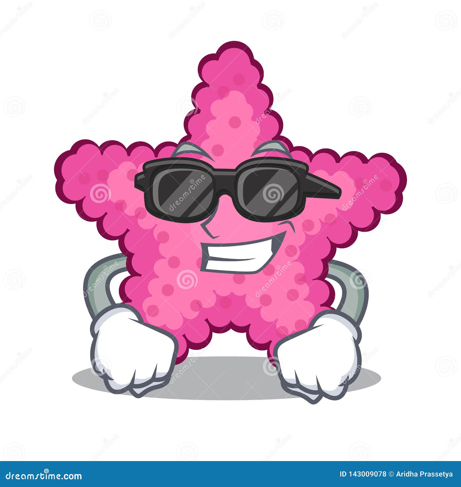 Super Cool Pink Starfish in the Cartoon Shape Stock Vector ...