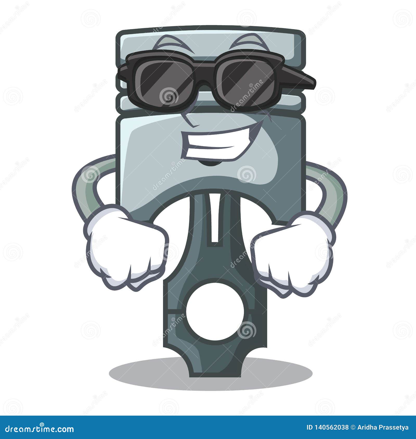 Super Cool Piston Character in a the Box Stock Vector - Illustration of ...