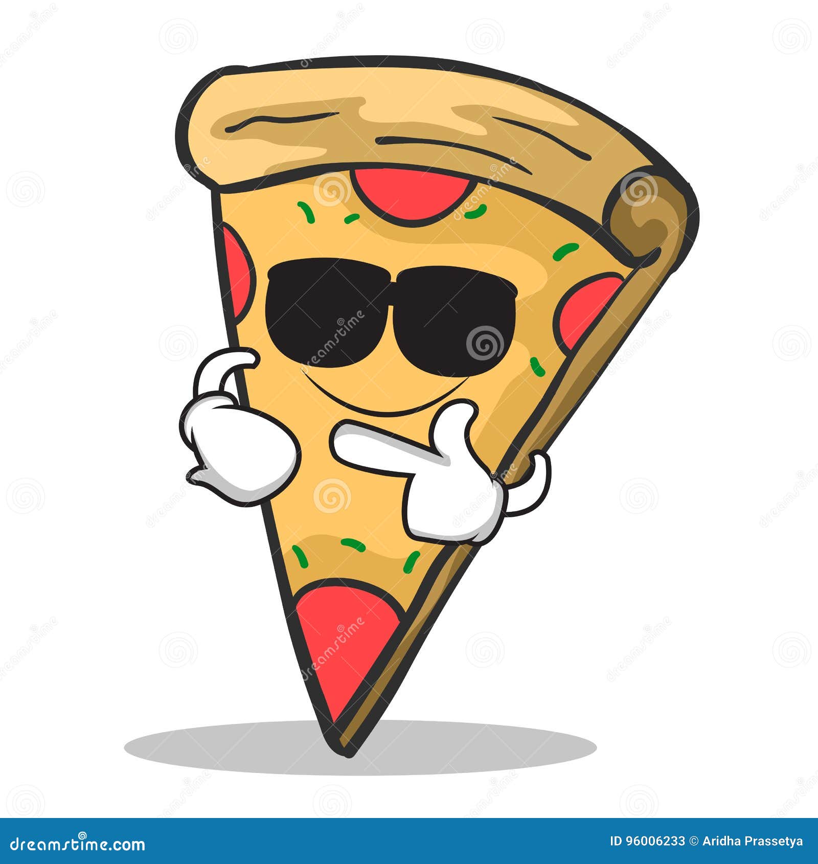 Super Cool Pizza Character Cartoon Stock Vector - Illustration of ...