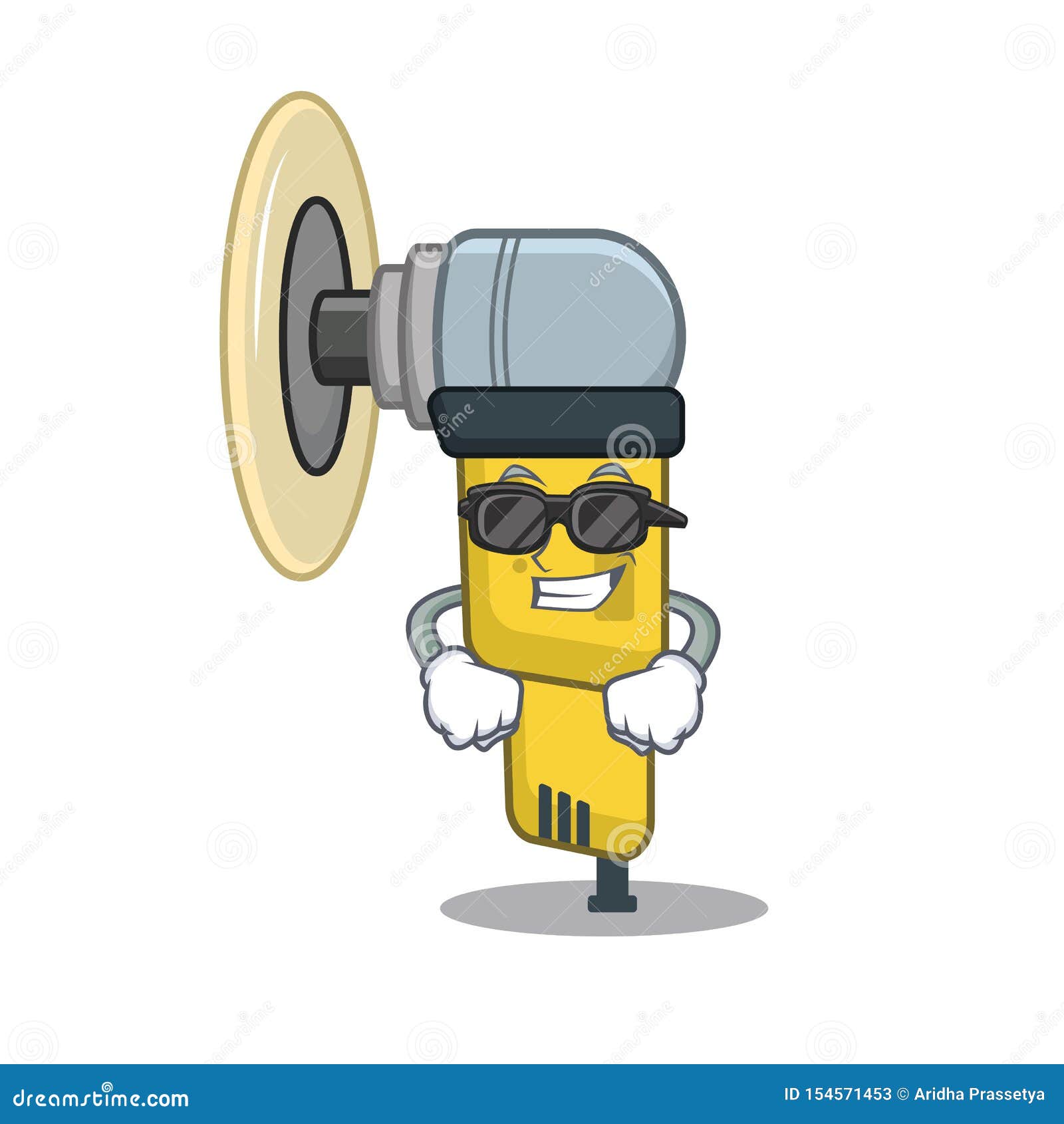 Super Cool Pneumatic Sander in a Cartoon Drawer Stock Vector ...