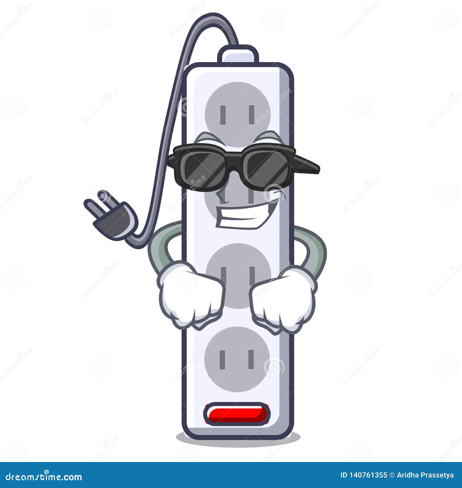 Super Cool Power Strip Attaches the Cartoon Table Stock Vector ...