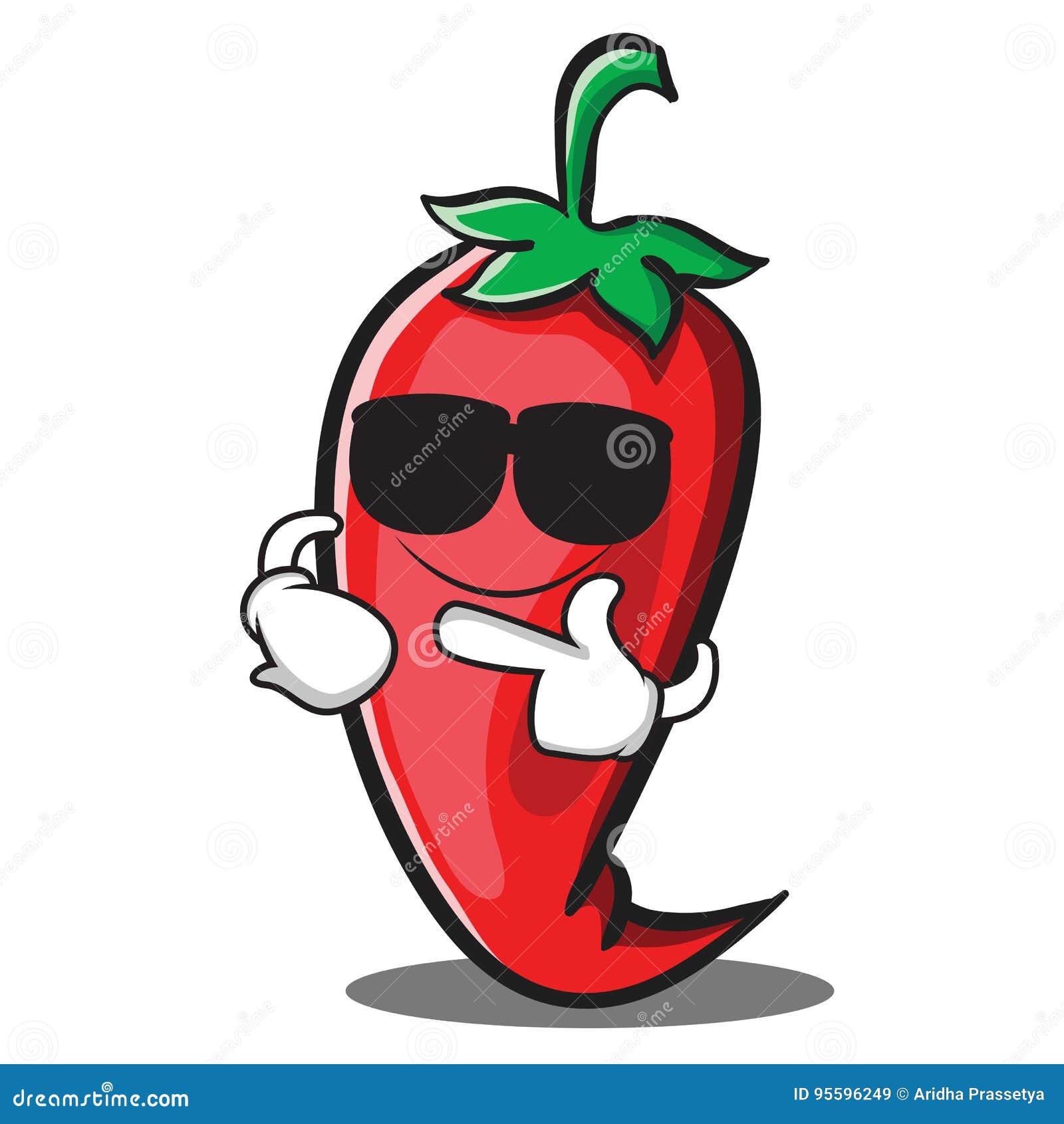 Super Cool Red Chili Character Cartoon Stock Vector - Illustration of ...