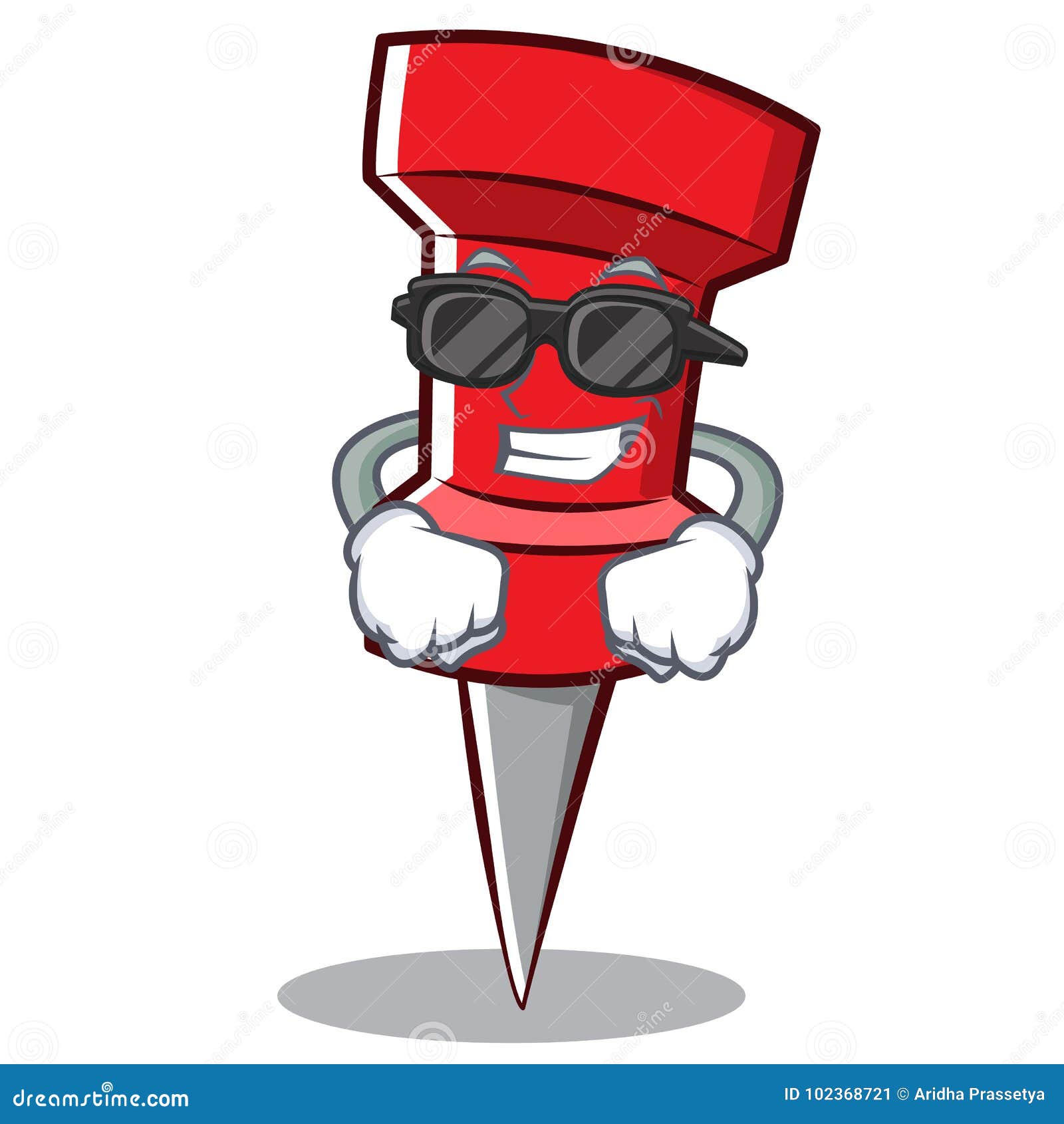 Super Cool Red Pin Character Cartoon Stock Vector - Illustration of ...