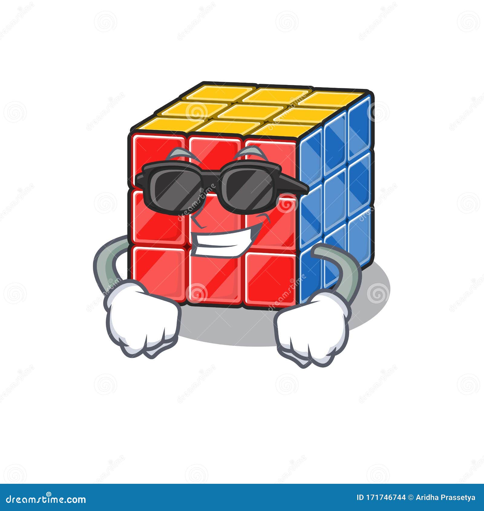 Super Cool Rubic Cube Character Wearing Black Glasses Editorial Stock ...