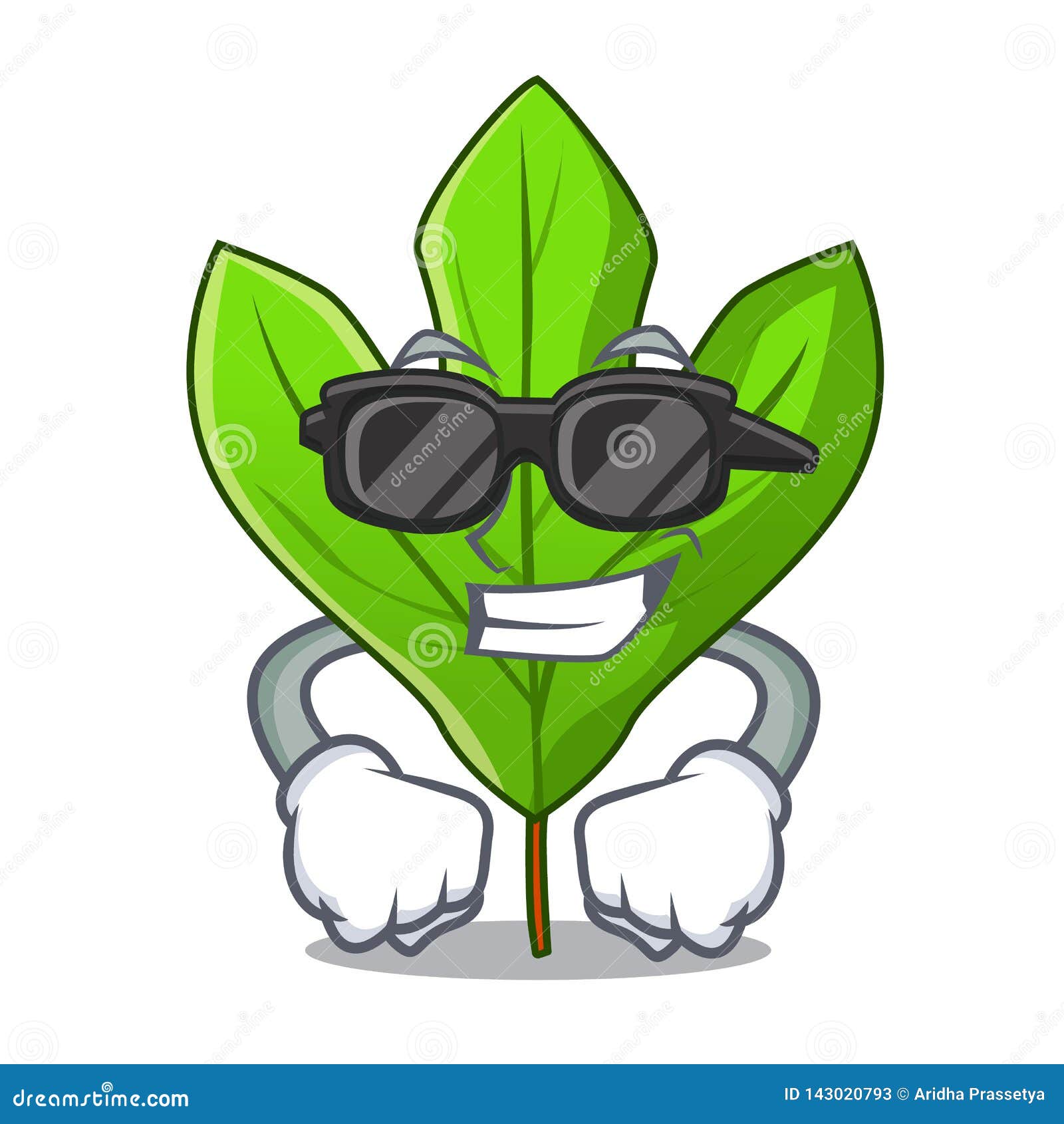 Super Cool Sassafras Leaf in the Cartoon Stem Stock Vector ...