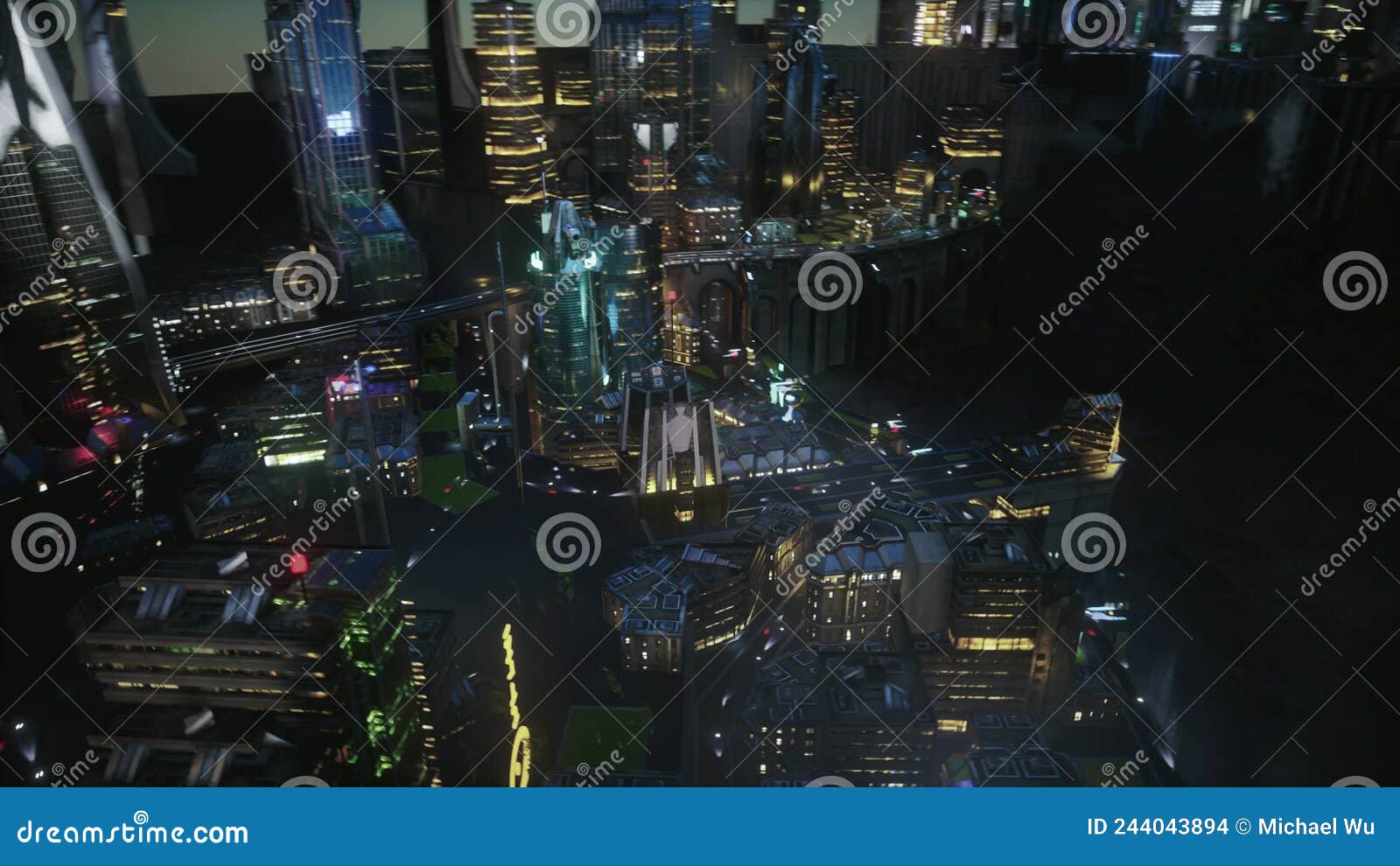 Super Cool Sci-fi City for Metaverse Stock Footage - Video of abstract ...