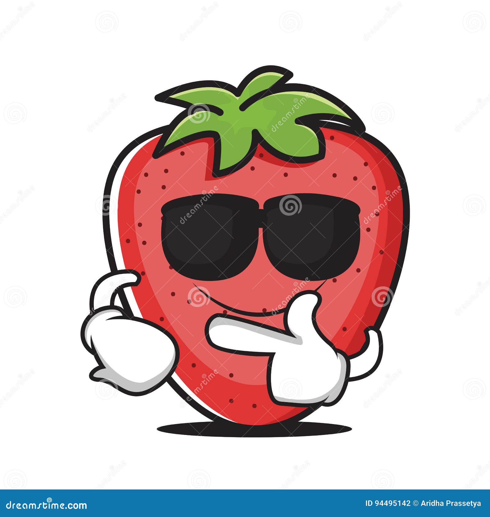 Super Cool Strawberry Cartoon Character Stock Vector - Illustration of ...