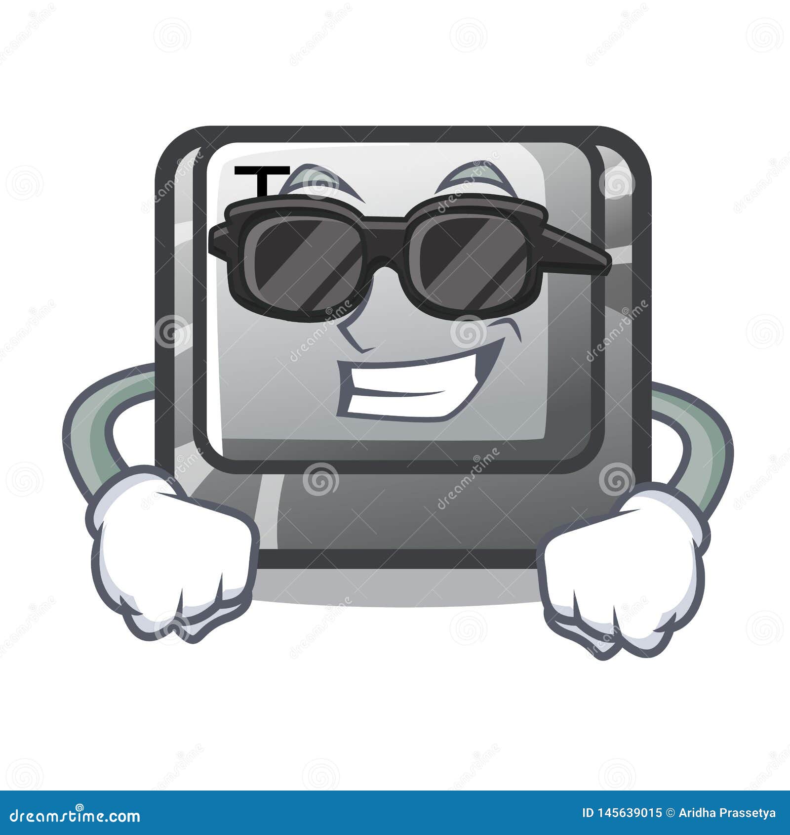 Super Cool T Button Installed on Character Computer Stock Vector ...