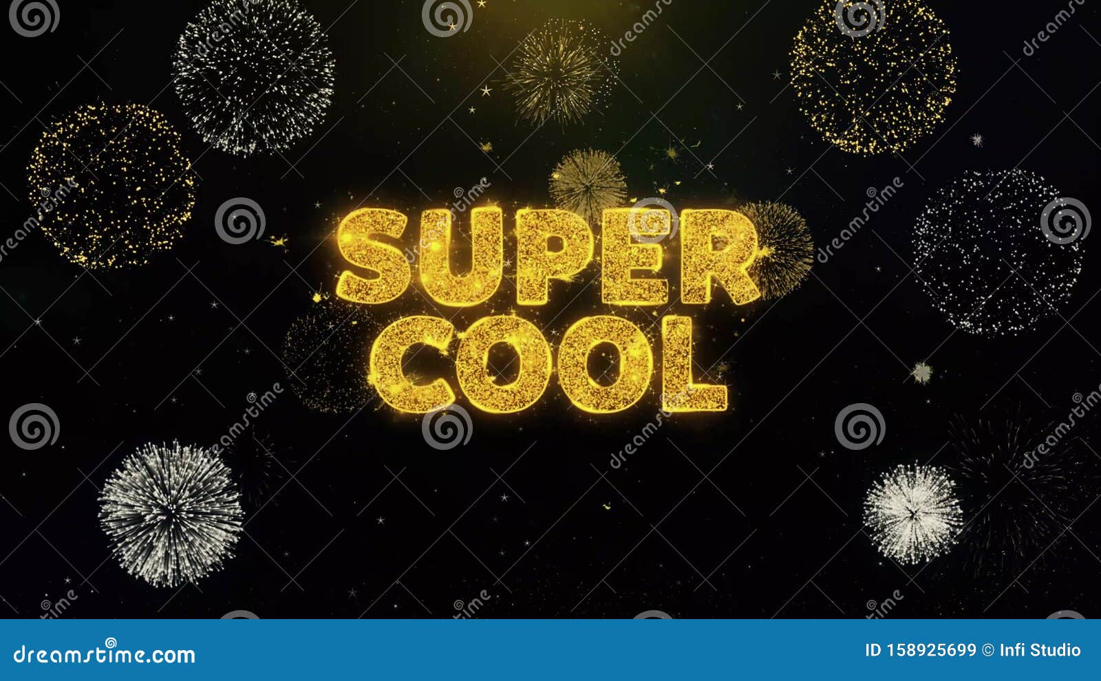 Super Cool Text on Gold Particles Fireworks Display. Stock Video ...
