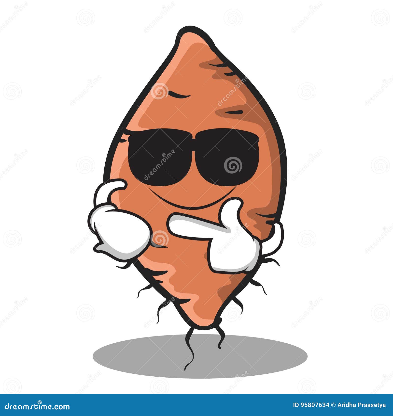 Super Cool Yam Character Cartoon Style Stock Vector - Illustration of ...