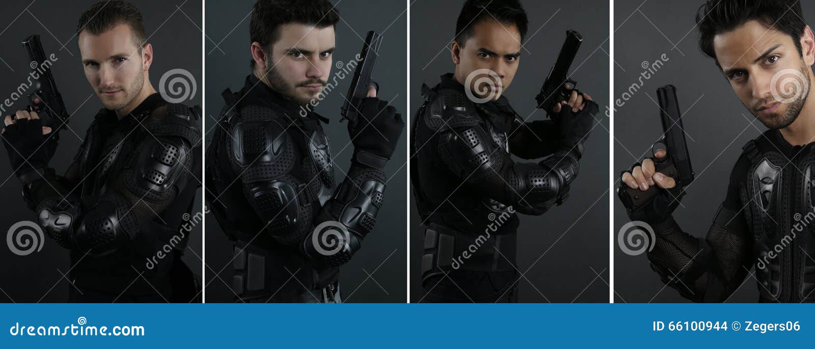 Super Cops - Portrait of Four Men of the Special Forces Stock Photo ...