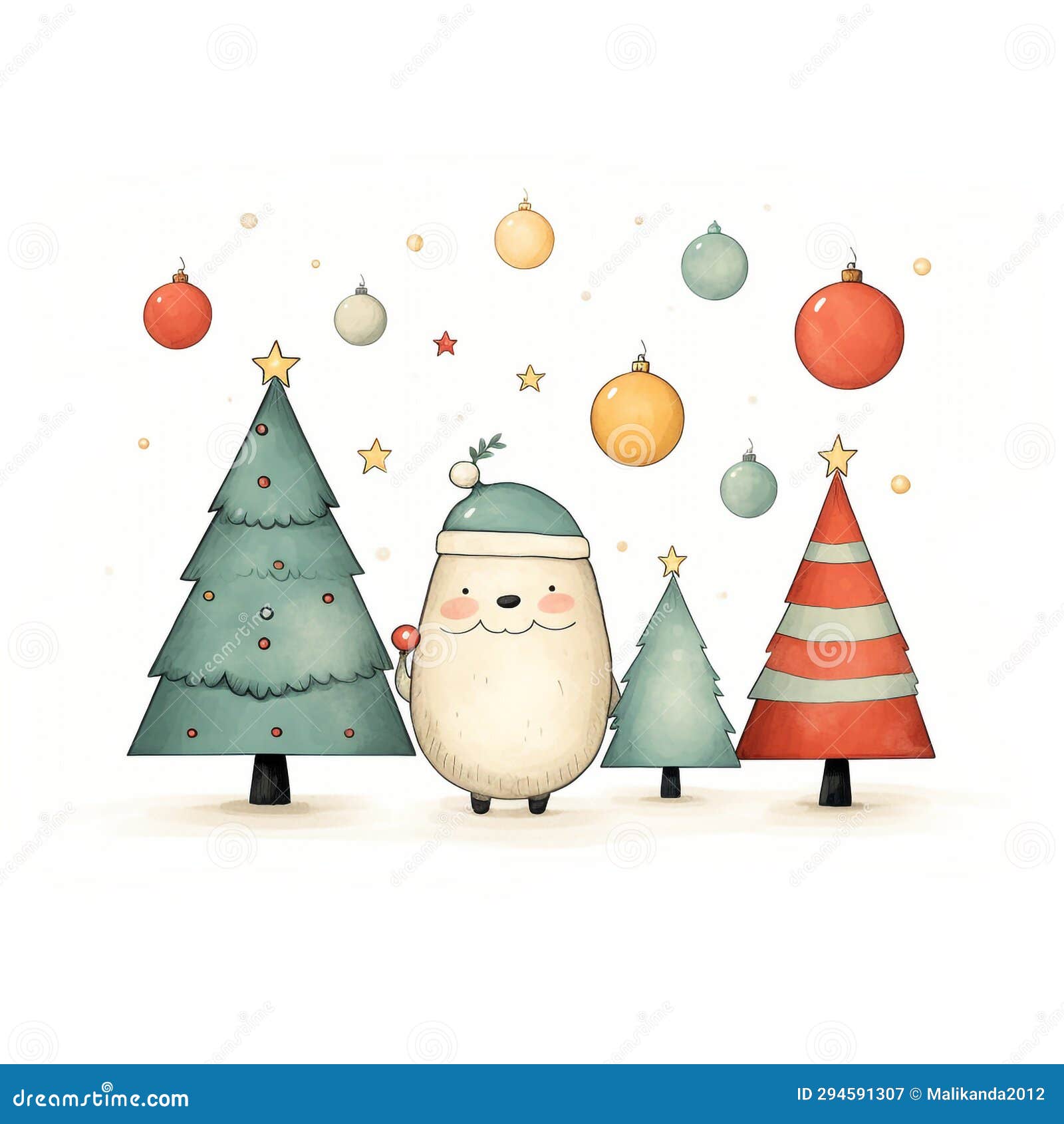 Super cute Christmas stock illustration. Illustration of celebration ...