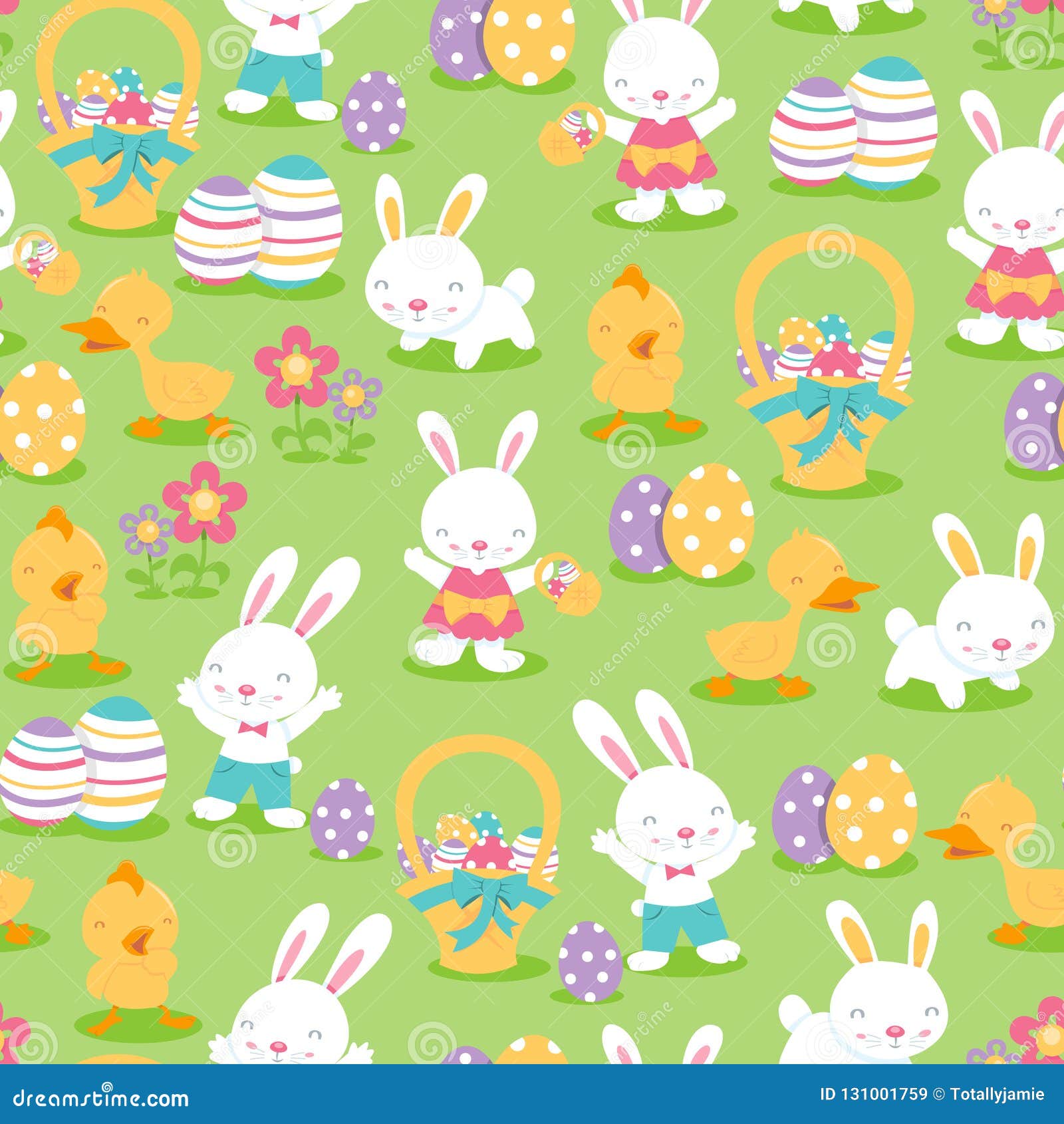 Super Cute Easter Seamless Pattern Background Stock Vector - Illustration of dyed, holiday ...