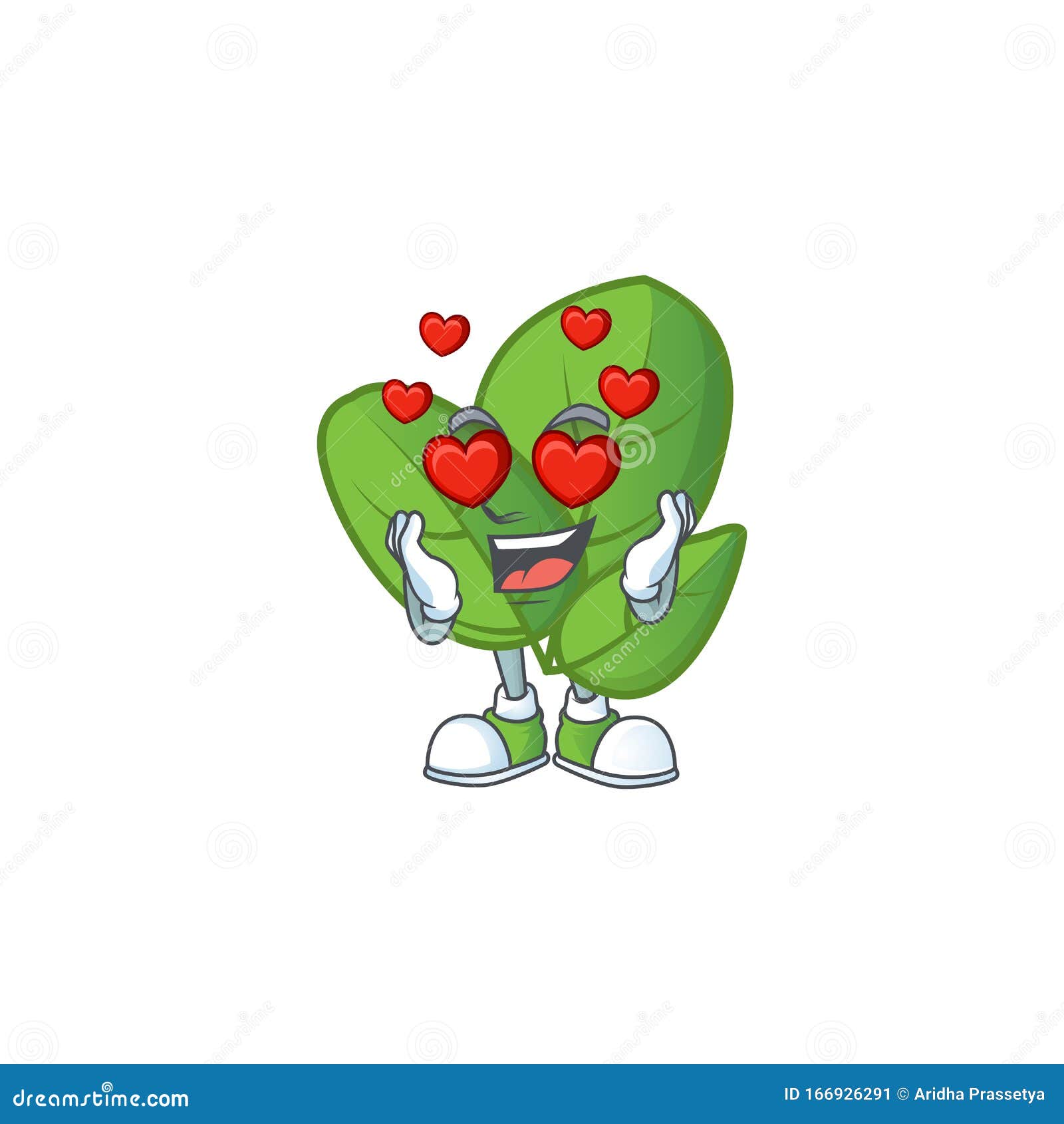 Super Cute Falling in Love Basil Cartoon Character Stock Vector ...