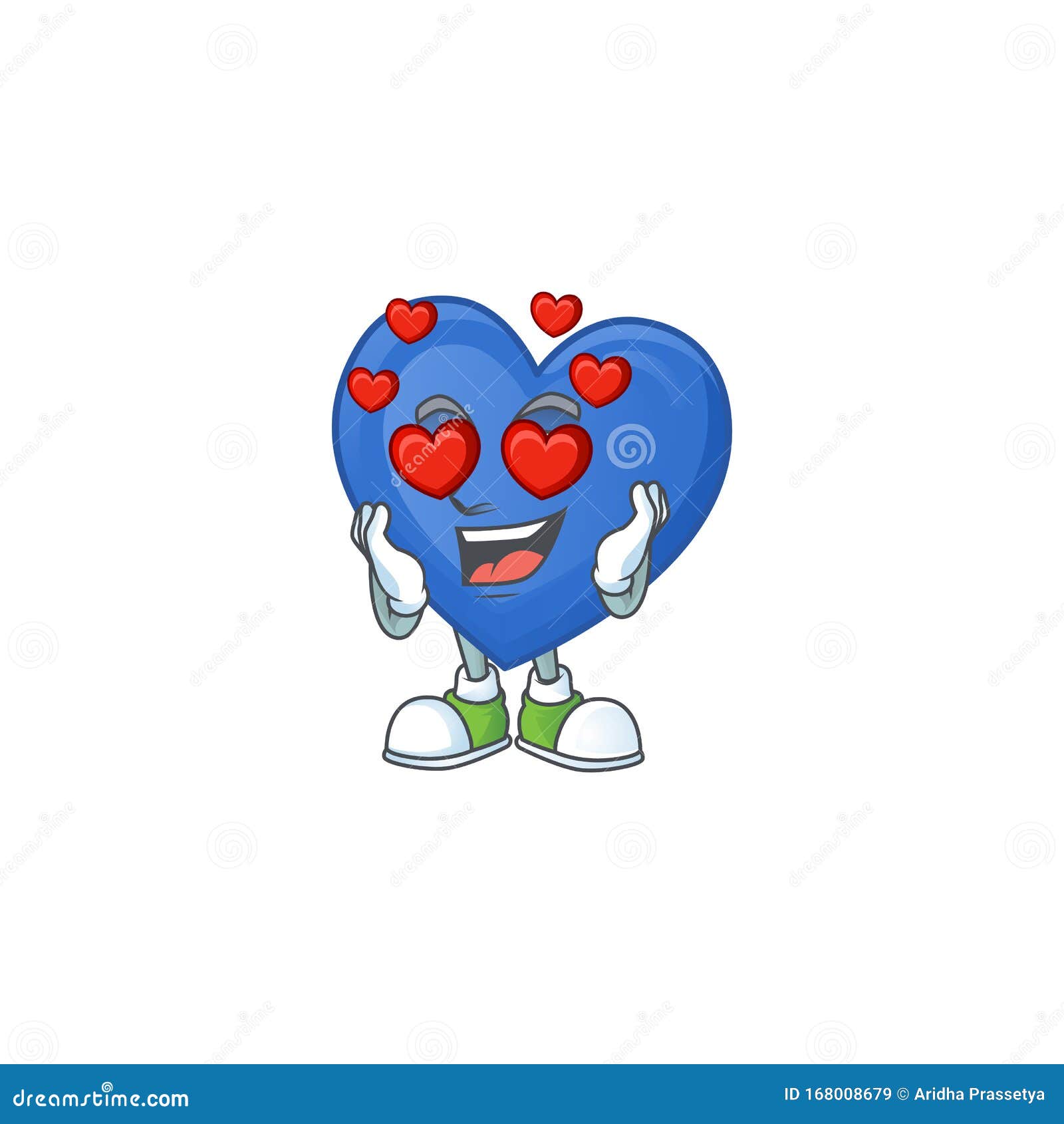 Super Cute Falling in Love Blue Love Cartoon Character Stock Vector ...