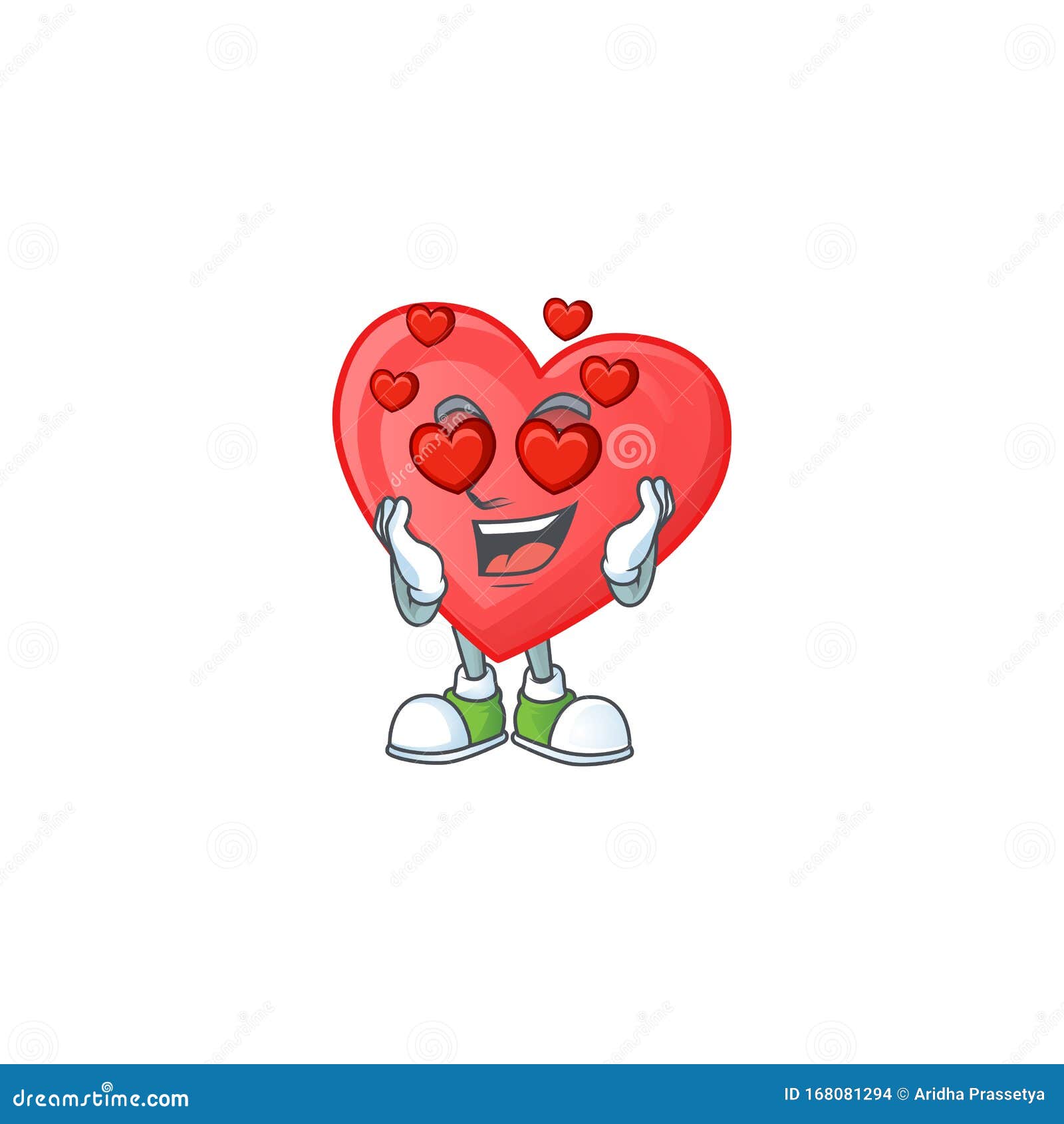 Super Cute Falling in Love Red Love Cartoon Character Stock Vector ...