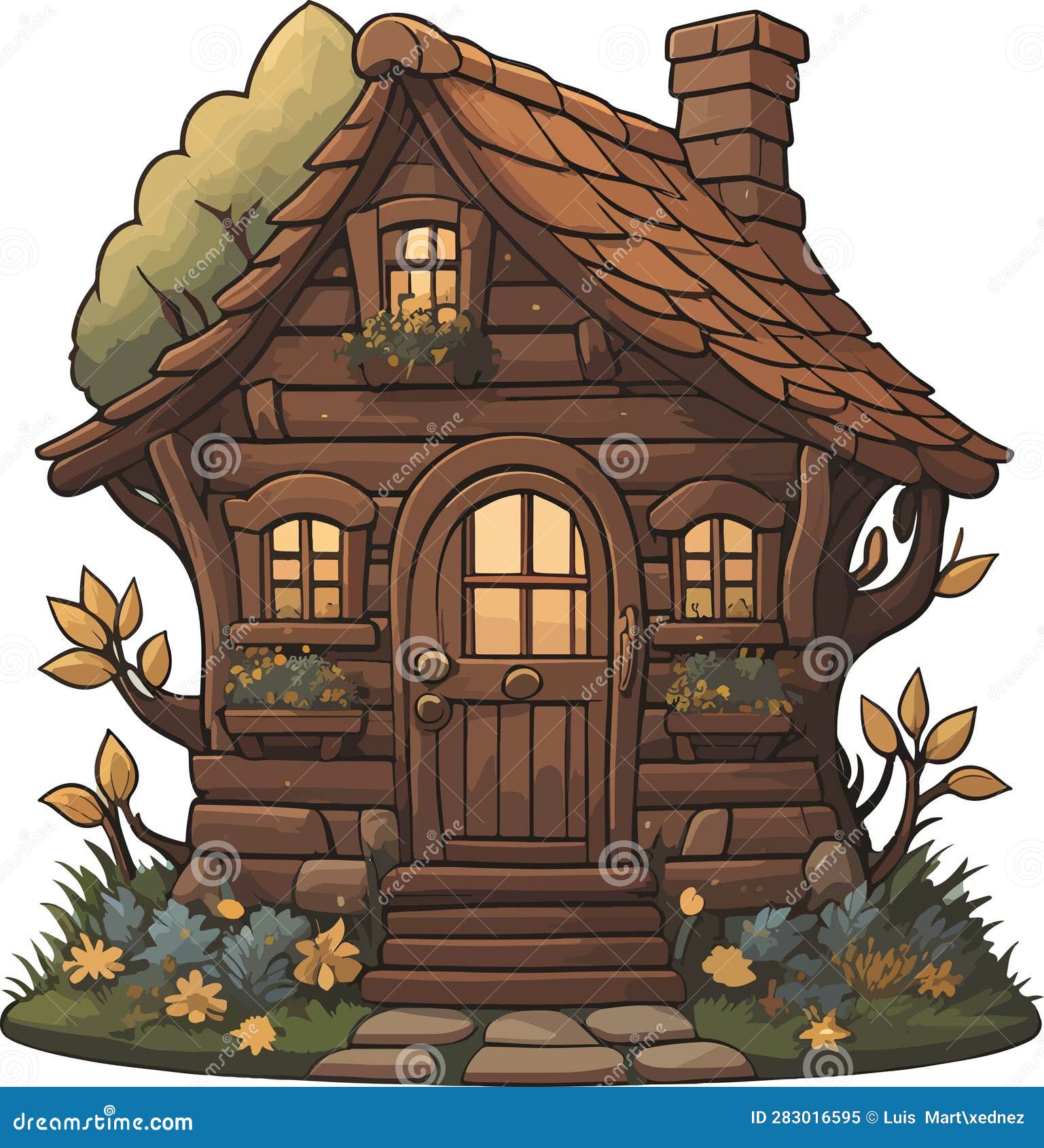 Super and Cuteness Elf House Vector Art Stock Vector - Illustration of ...
