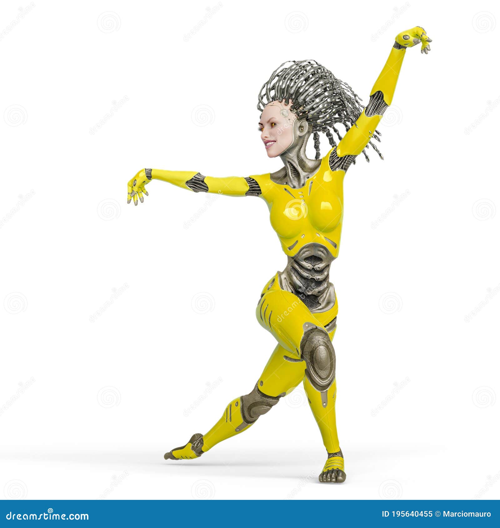 Super Cyborg is Dancing Ballet Stock Illustration - Illustration of ...