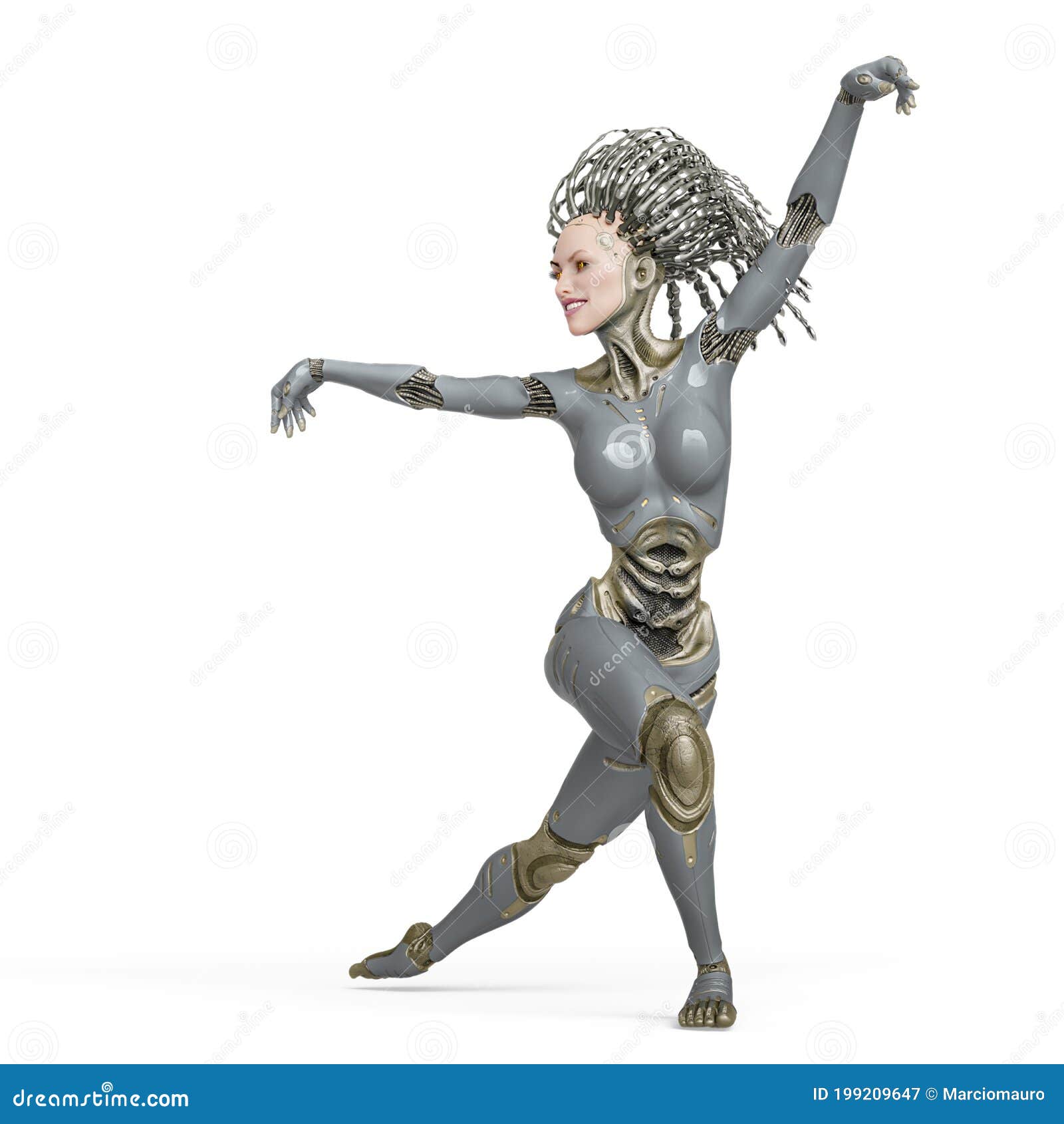 Super Cyborg is Dancing Ballet Stock Illustration - Illustration of ...