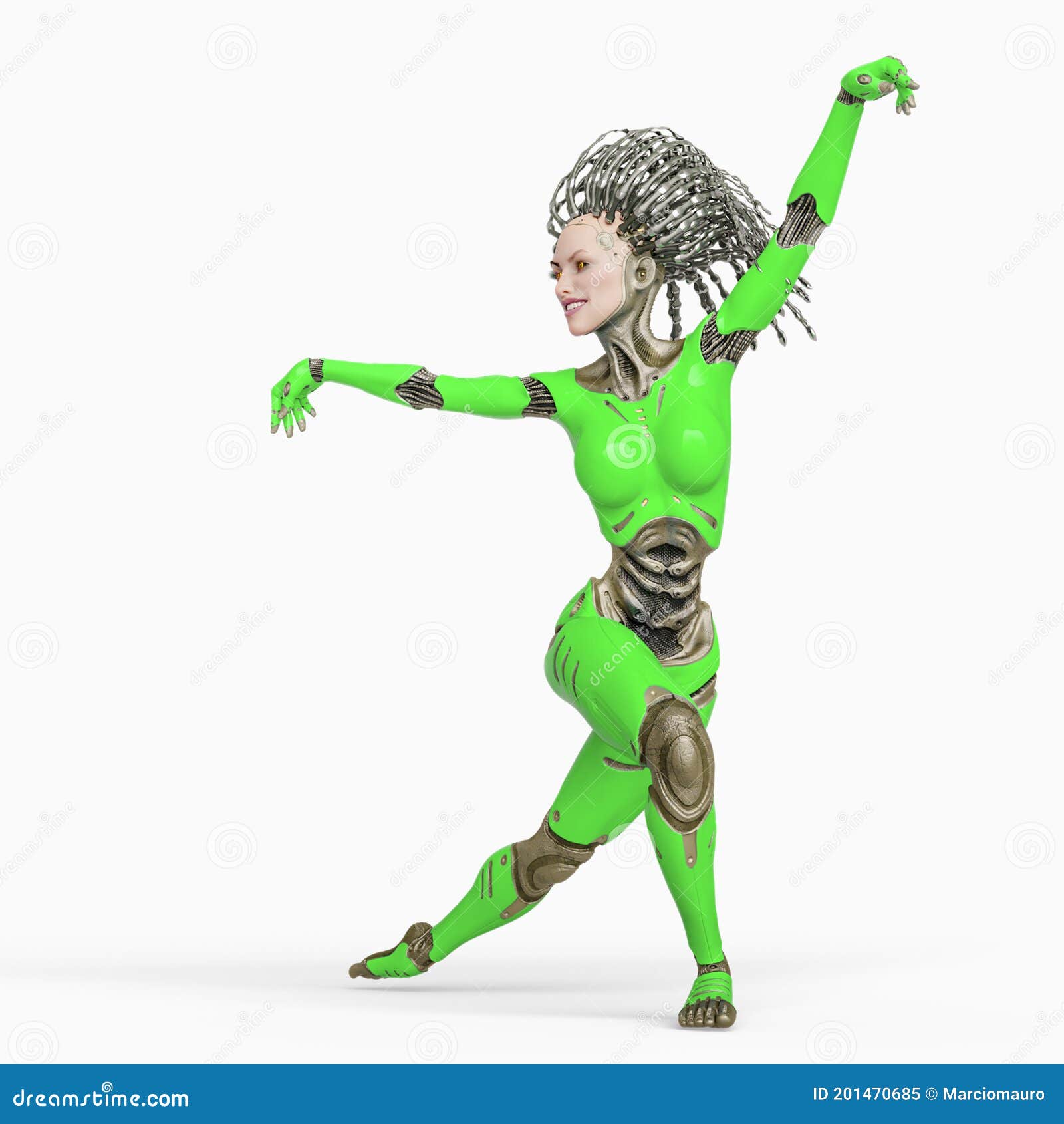 Super Cyborg is Dancing Ballet Stock Illustration - Illustration of ...