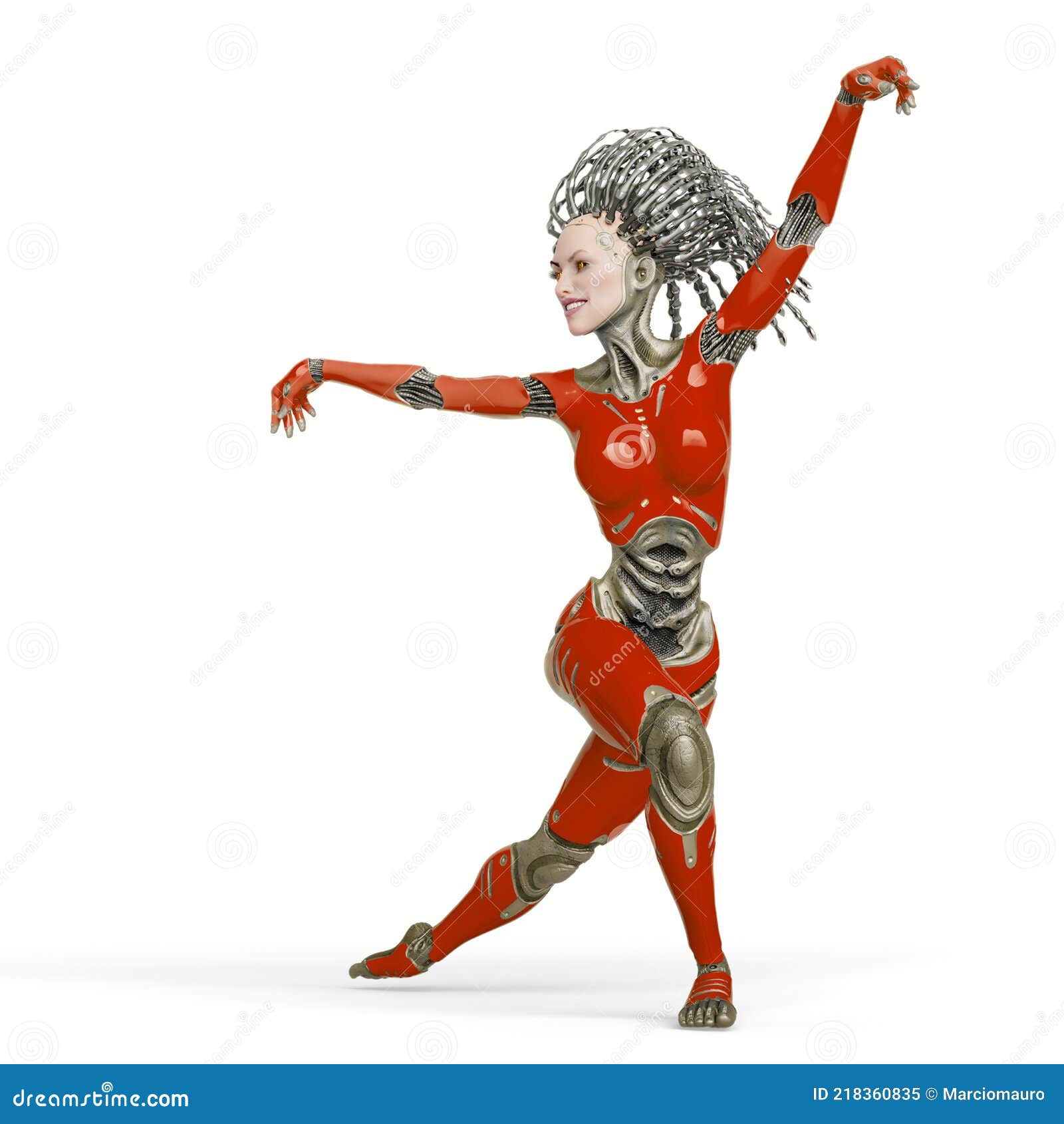 Super Cyborg is Dancing Ballet Stock Illustration - Illustration of ...