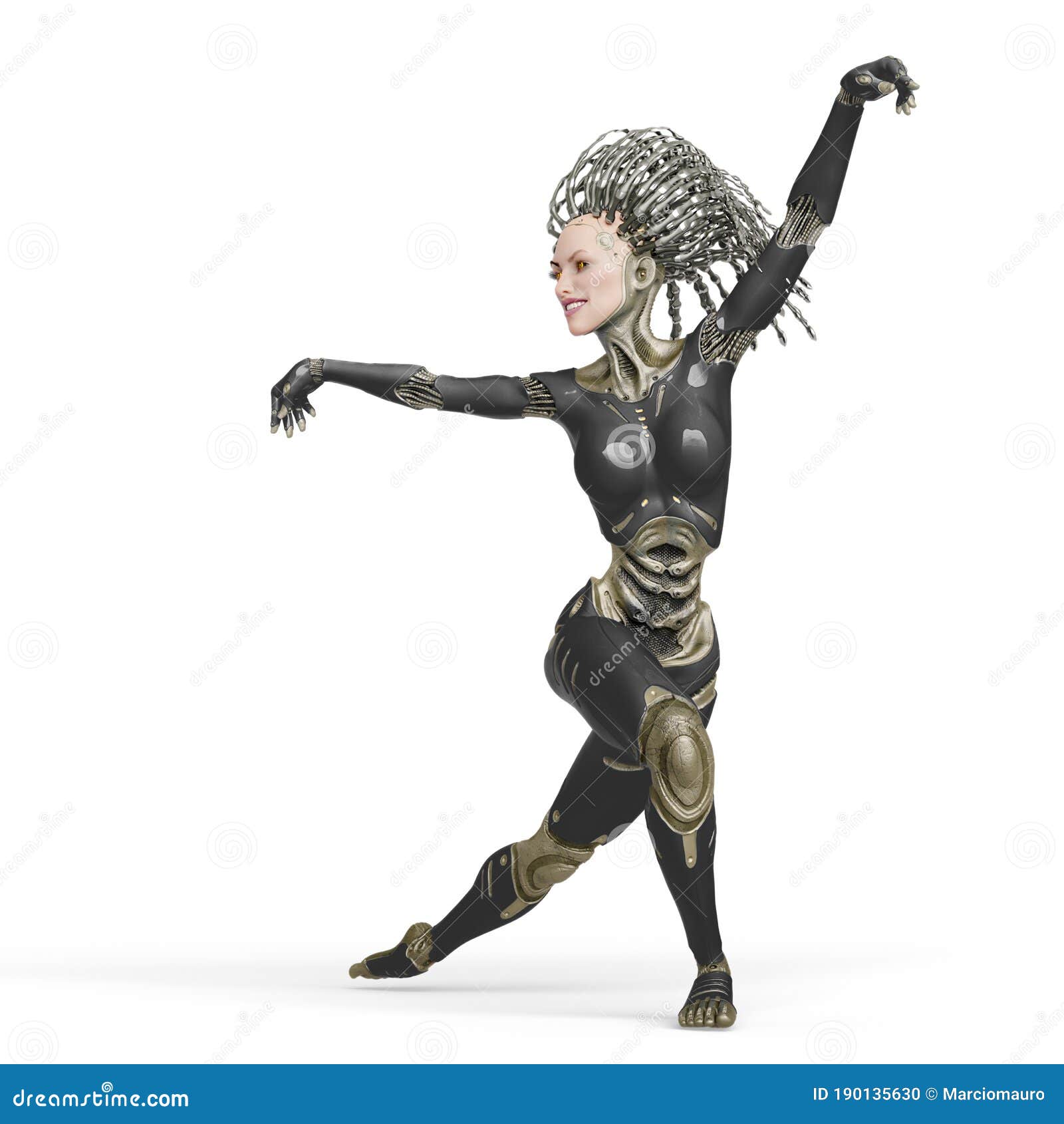 Super Cyborg is Dancing Ballet Stock Illustration - Illustration of ...
