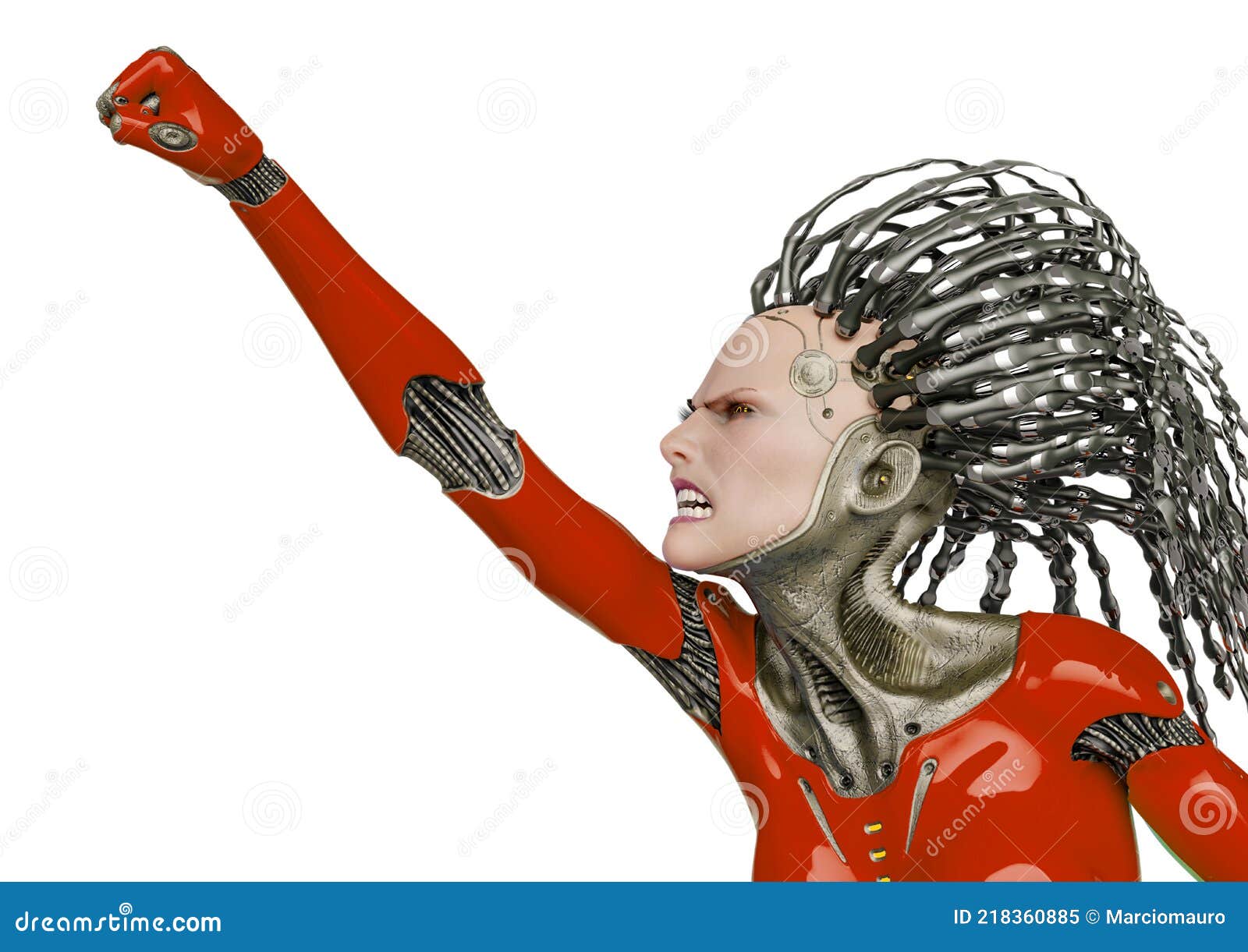 Super cyborg is empowered stock illustration. Illustration of power ...