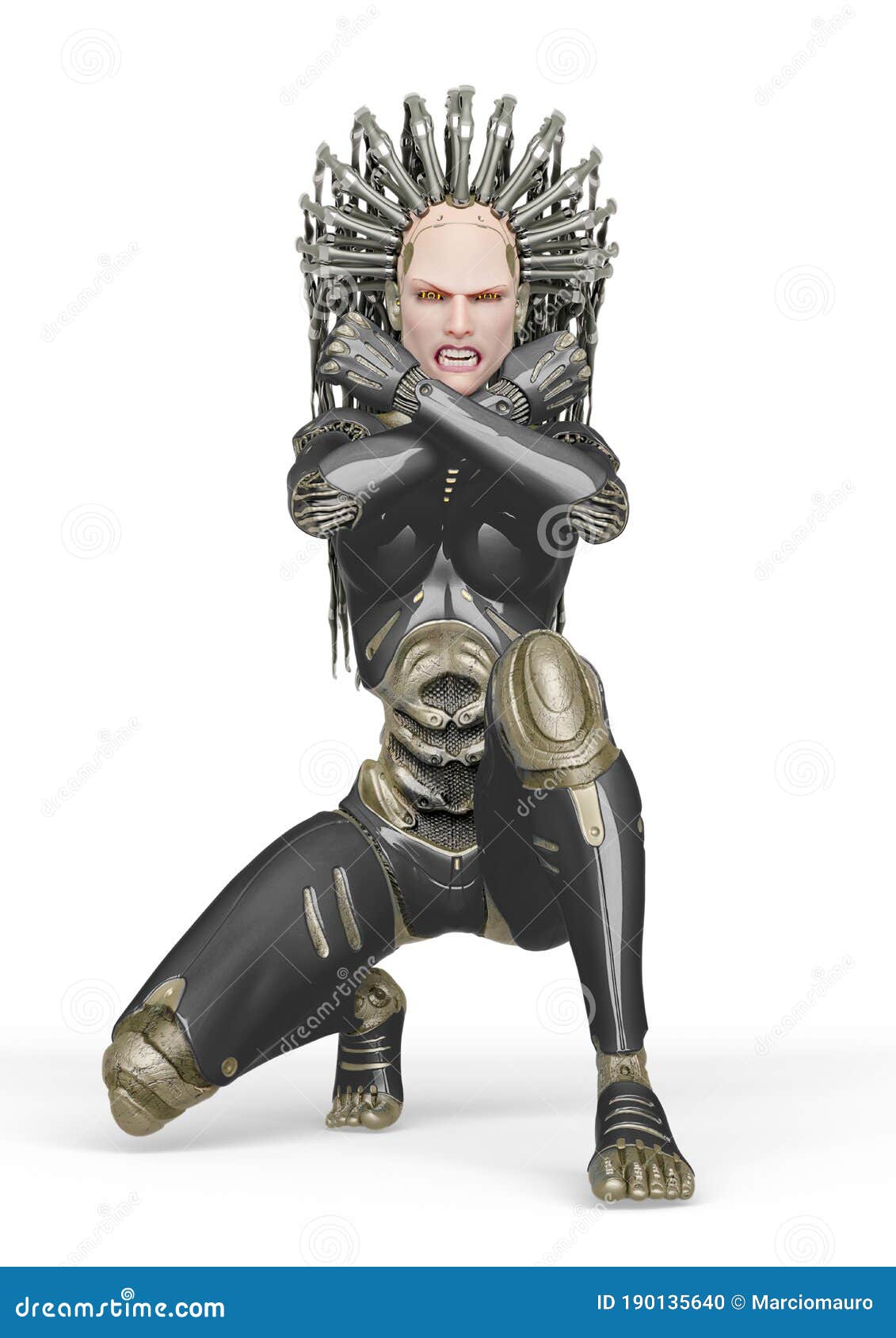 Super Cyborg Girl Mega Jump Royalty-Free Stock Photography ...