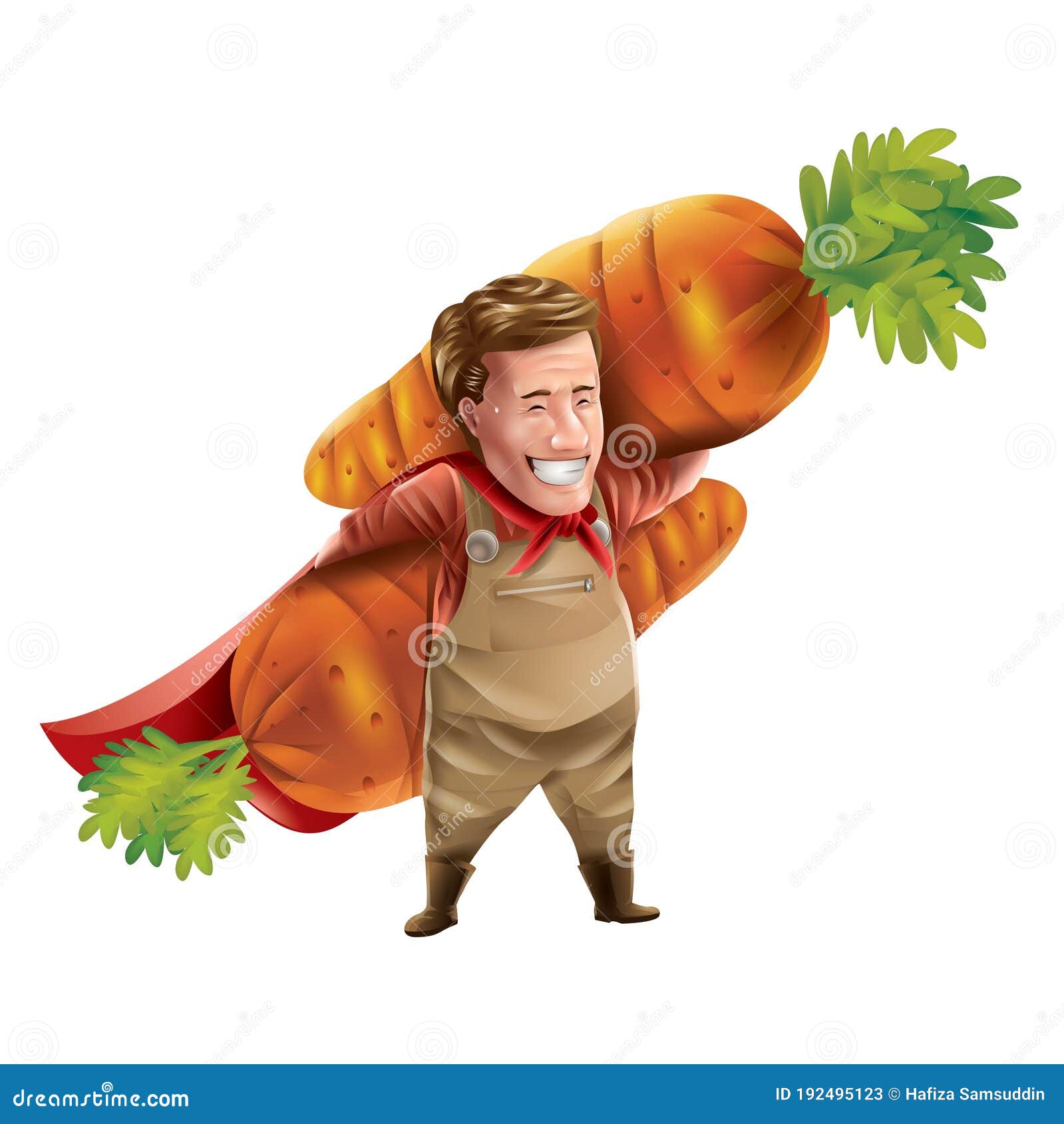 Super Dad Carrying Carrots. Vector Illustration Decorative Design Stock ...