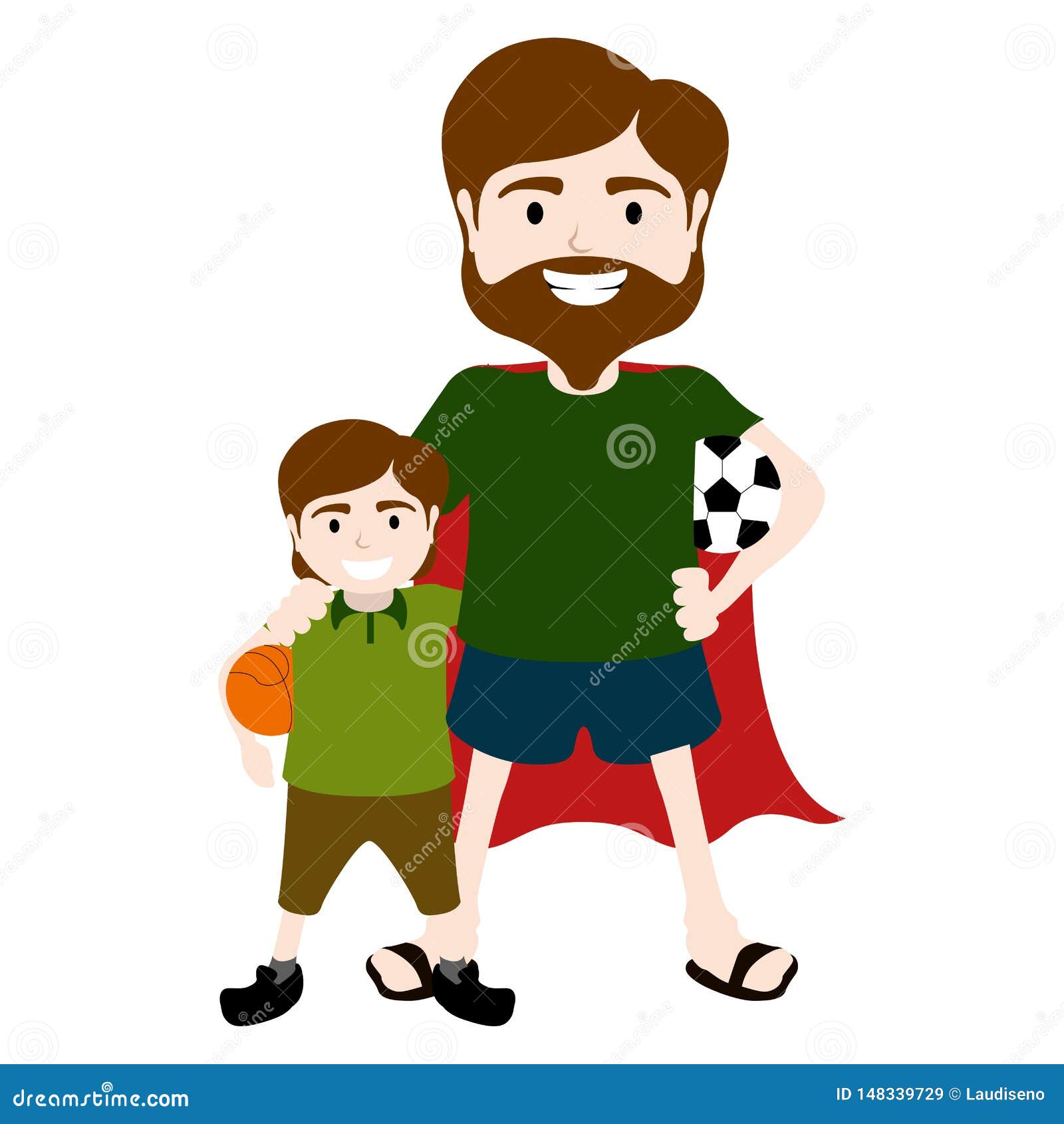 Super Dad Character with a Boy Stock Vector - Illustration of concept ...