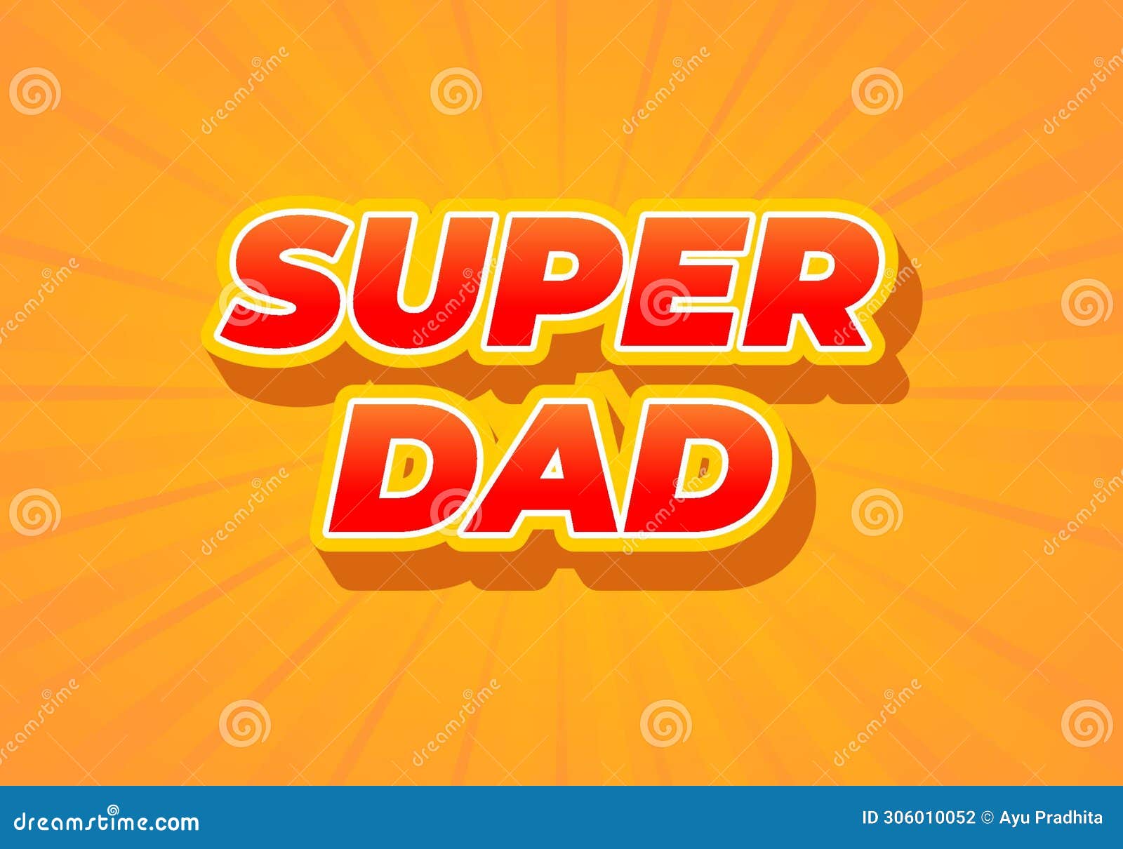 Super Dad. Text Effect in 3D Look. Red Color. Yellow Background Stock ...