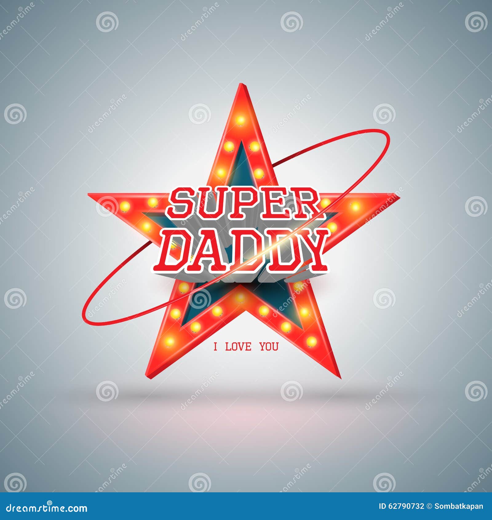 Super Daddy With Son For Fathers Day Celebration. Royalty-Free Stock ...