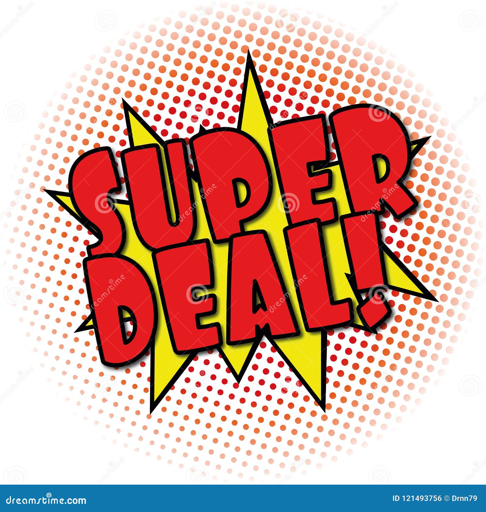 Super Deal Comic Explosion Retro Design Deal Tag Stock Illustration ...