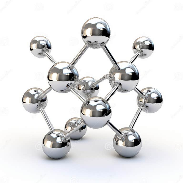 Super Detailed Chrome Reflection Metal Model of Methane Molecule Stock ...
