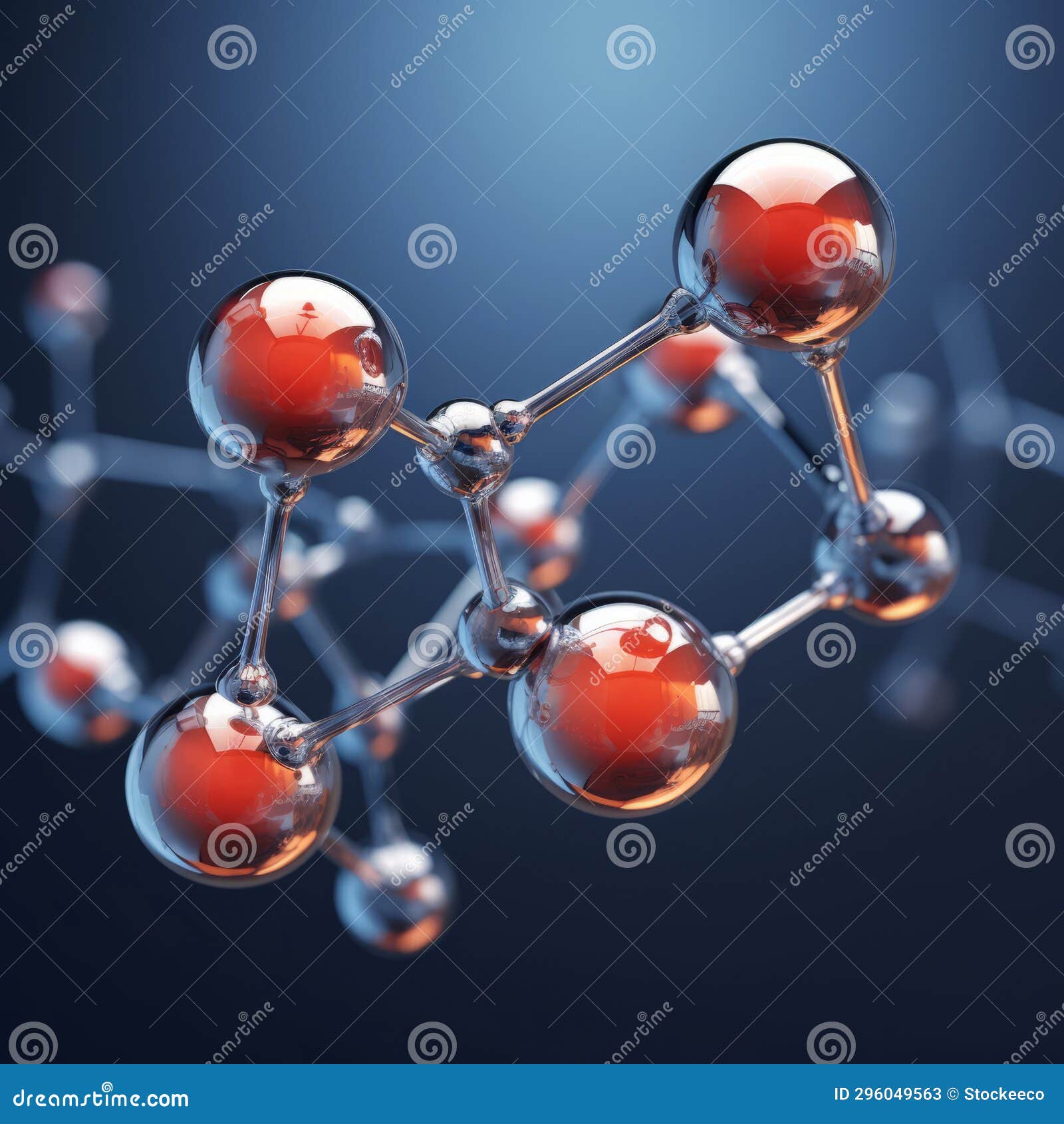 Super Detailed Oxygen Molecule 3d Render on Blue Background Stock ...