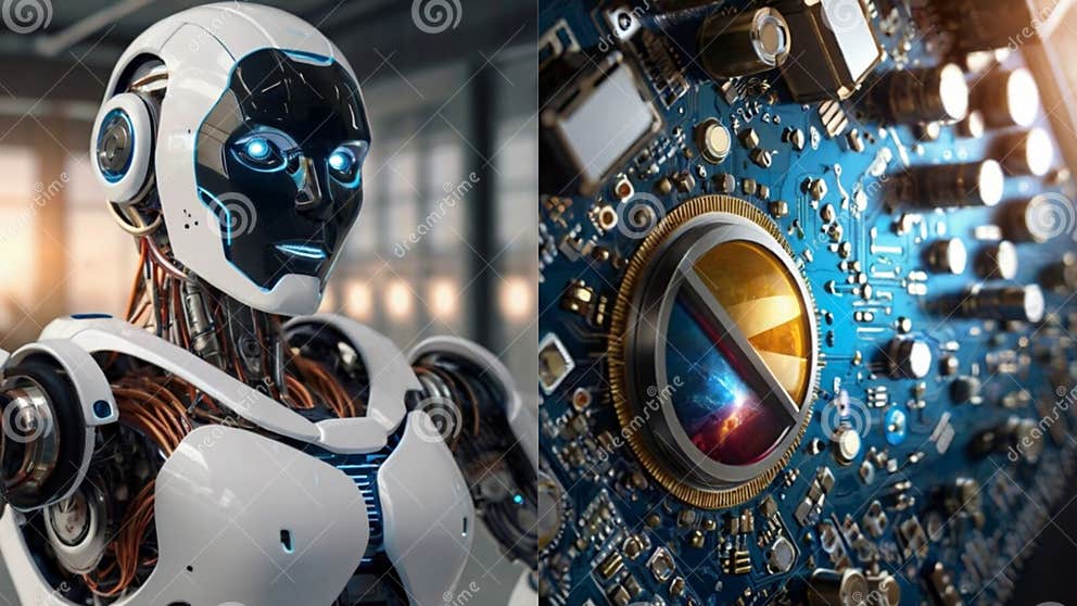 Super Digital Technology Program: Advanced Learning with Robotic Instructors. Stock Image ...