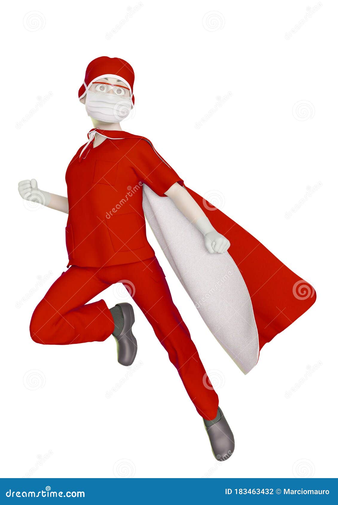 Super Doctor And Nurse Wearing Medical Masks And Capes, Superhero ...