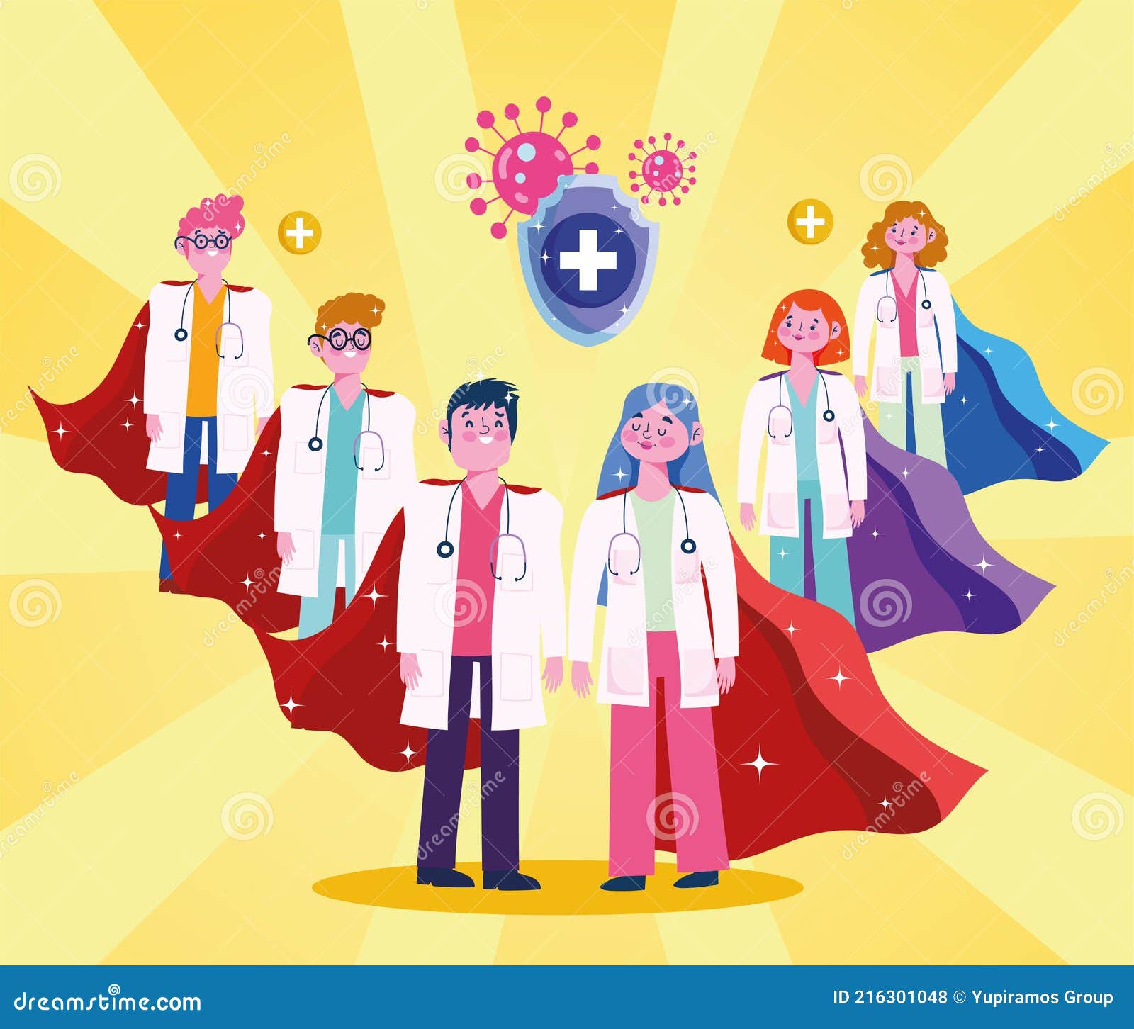 Super Doctors Couple Comic Characters Cartoon Vector | CartoonDealer ...