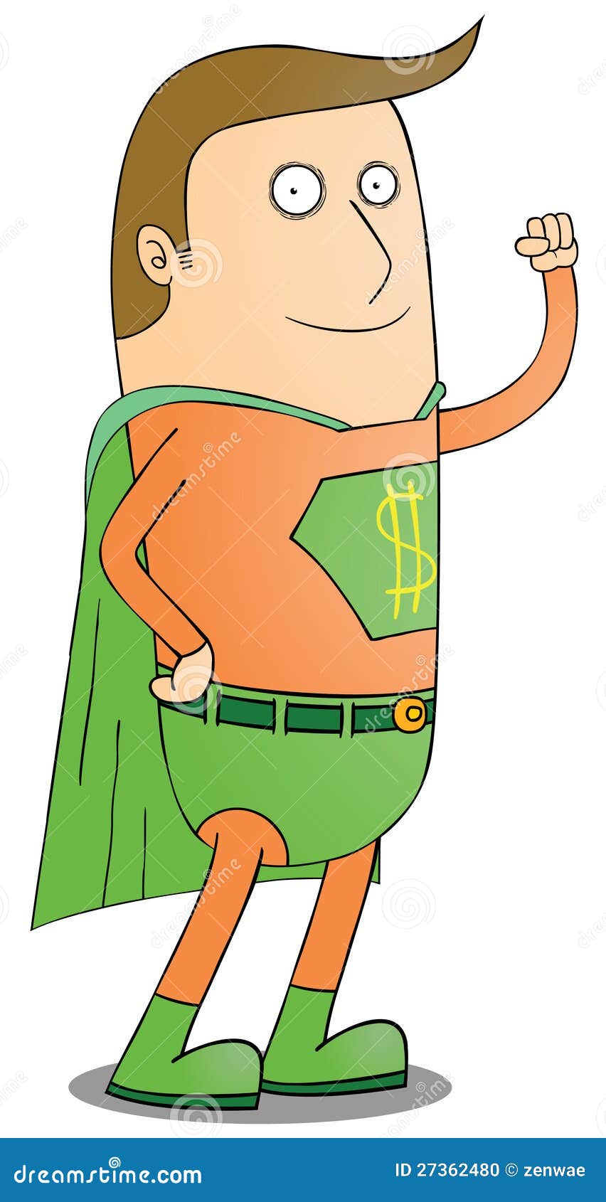 Super dollar man stock vector. Illustration of happy - 27362480