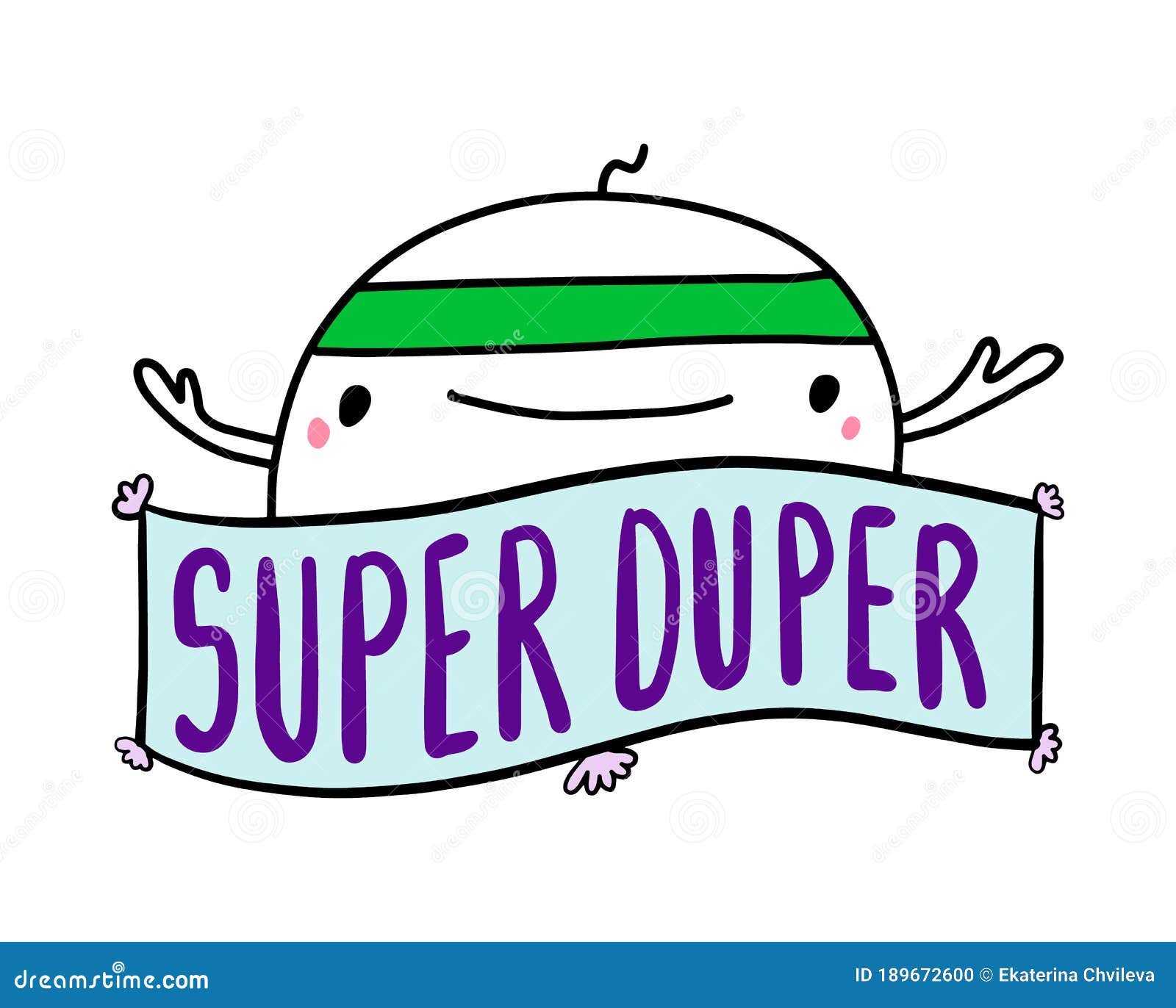 Super Duper Hand Drawn Vector Illustration in Cartoon Comic Style Man ...