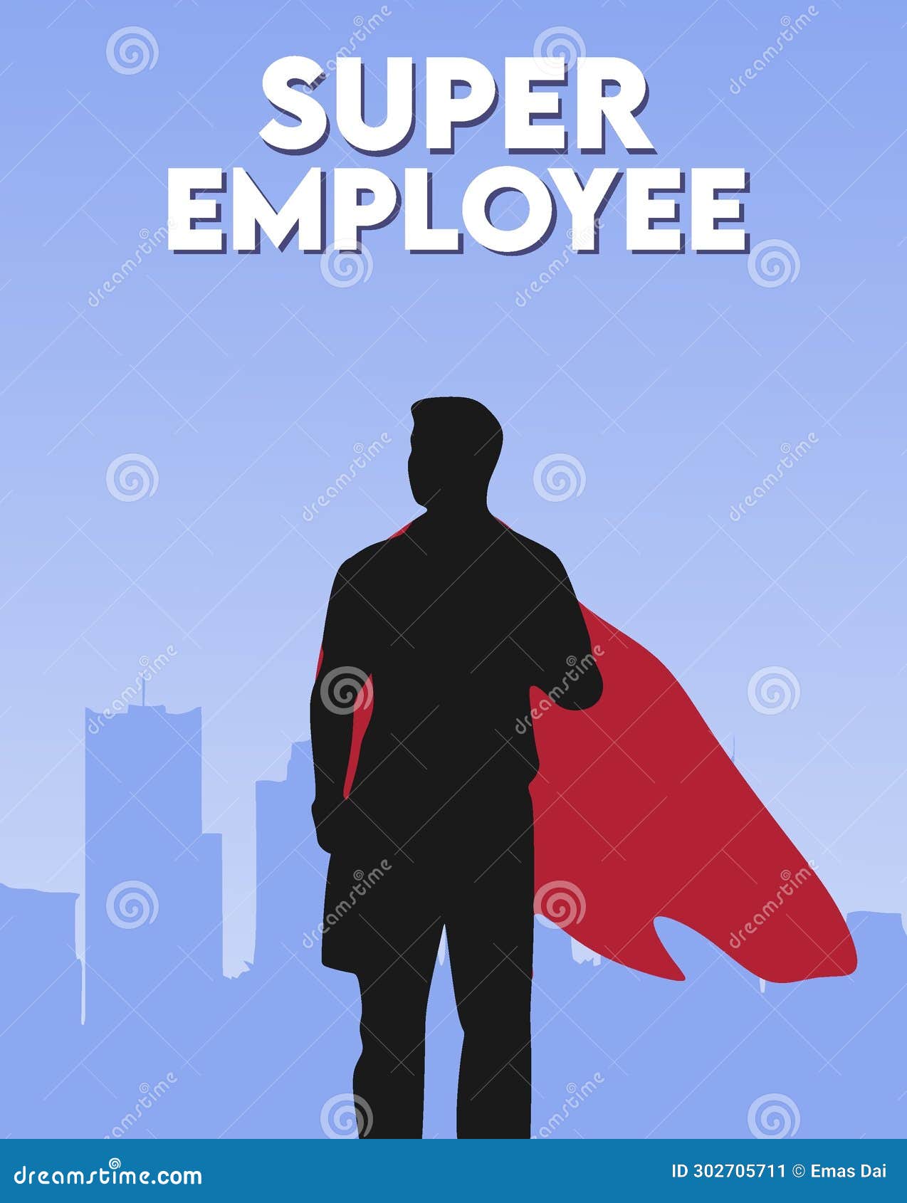 Super Employee Wearing a Red Robe Stock Illustration - Illustration of ...