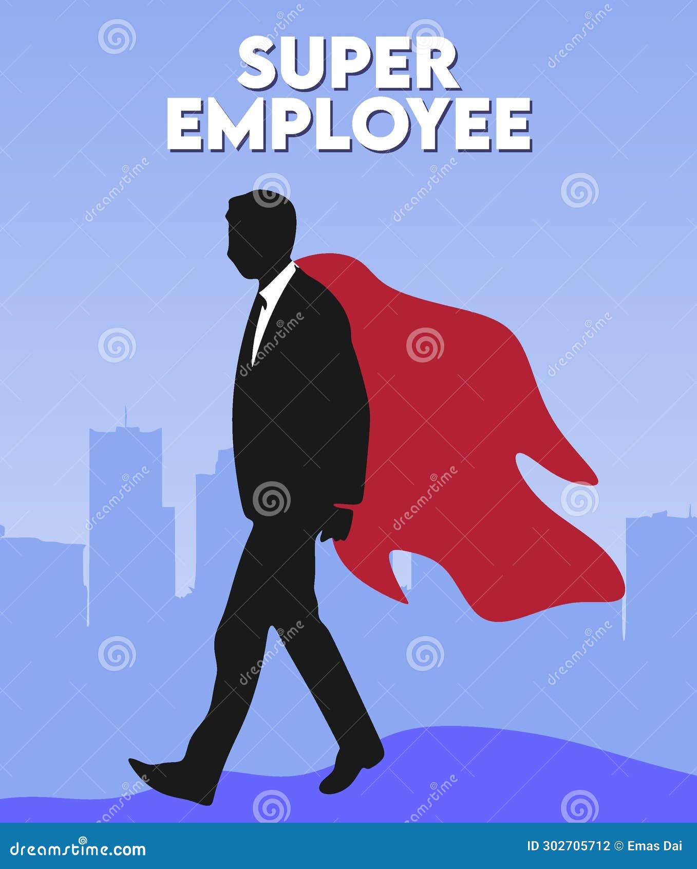 Super Employee Wearing a Red Robe Stock Illustration - Illustration of ...
