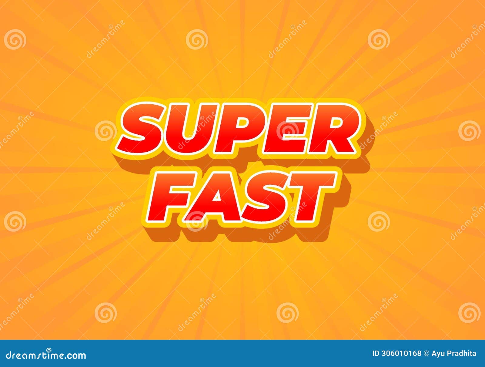 Super Fast. Text Effect in 3D Look. Red Color. Yellow Background Stock ...