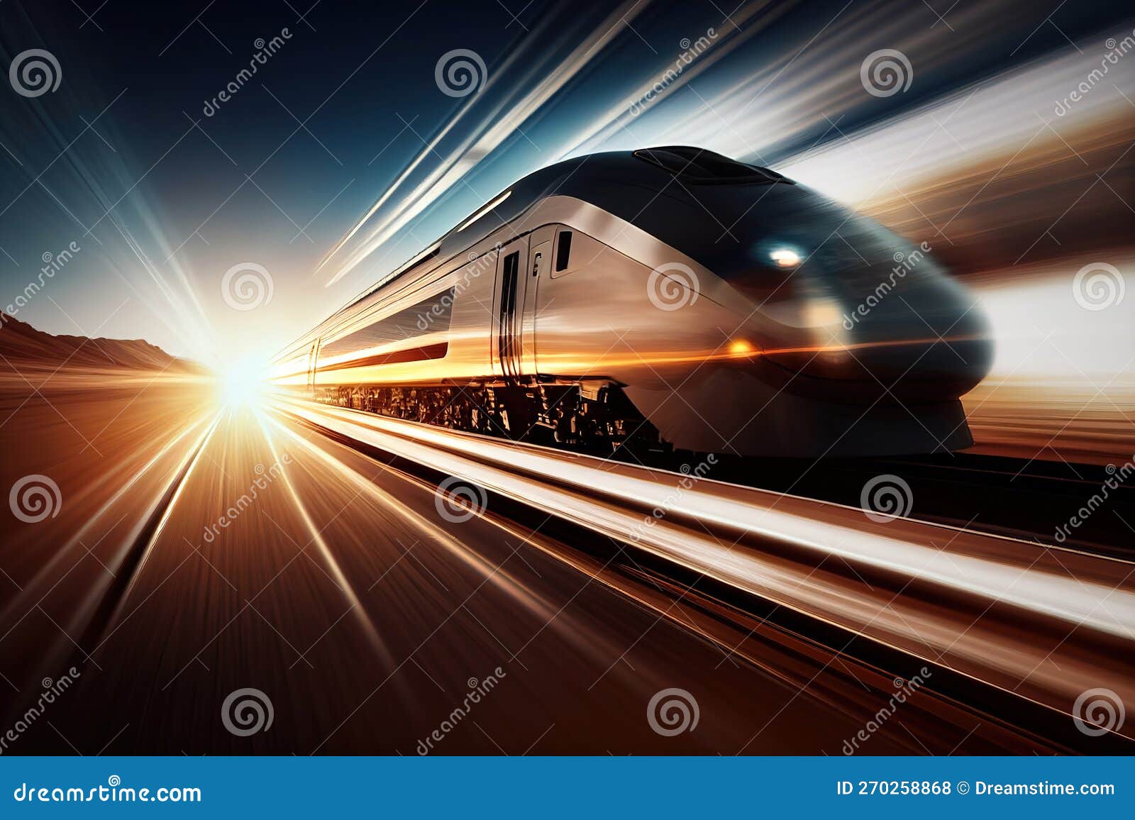 Super Fast Train in Motion. Blurred Background Stock Illustration ...
