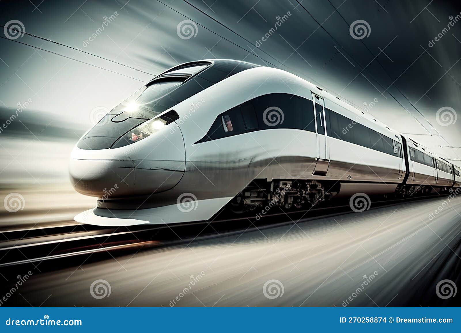 Super Fast Train in Motion. Blurred Background Stock Illustration ...