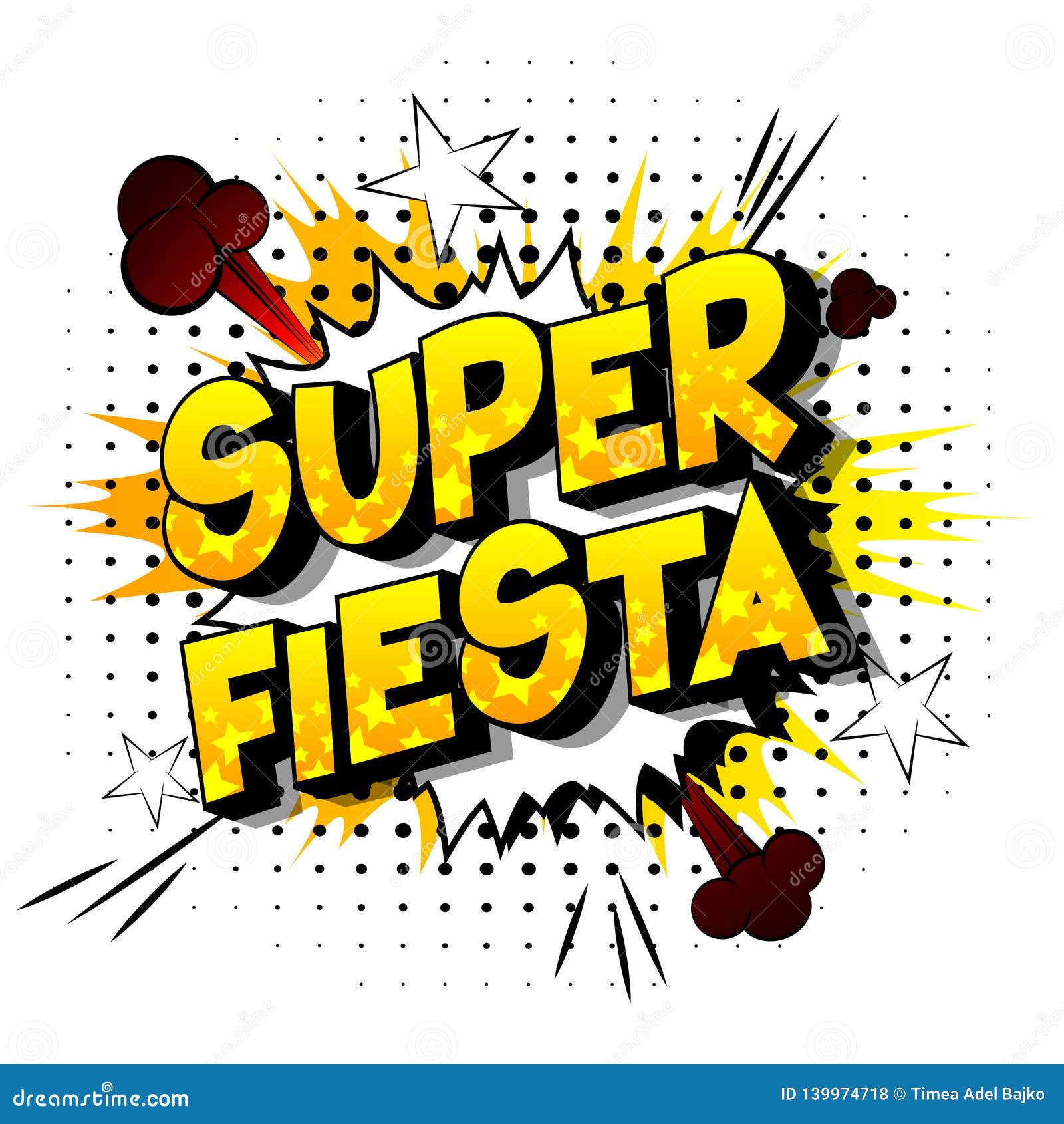 Super Fiesta - Comic Book Style Words. Stock Vector - Illustration of ...